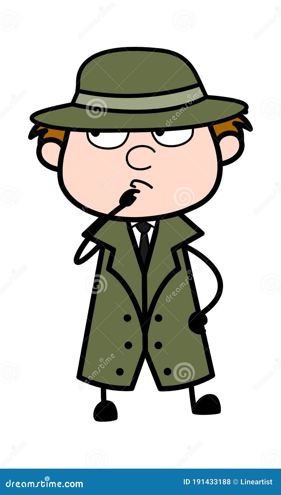 Cartoon Spy Thinking Seriously Royalty-Free Illustration ...