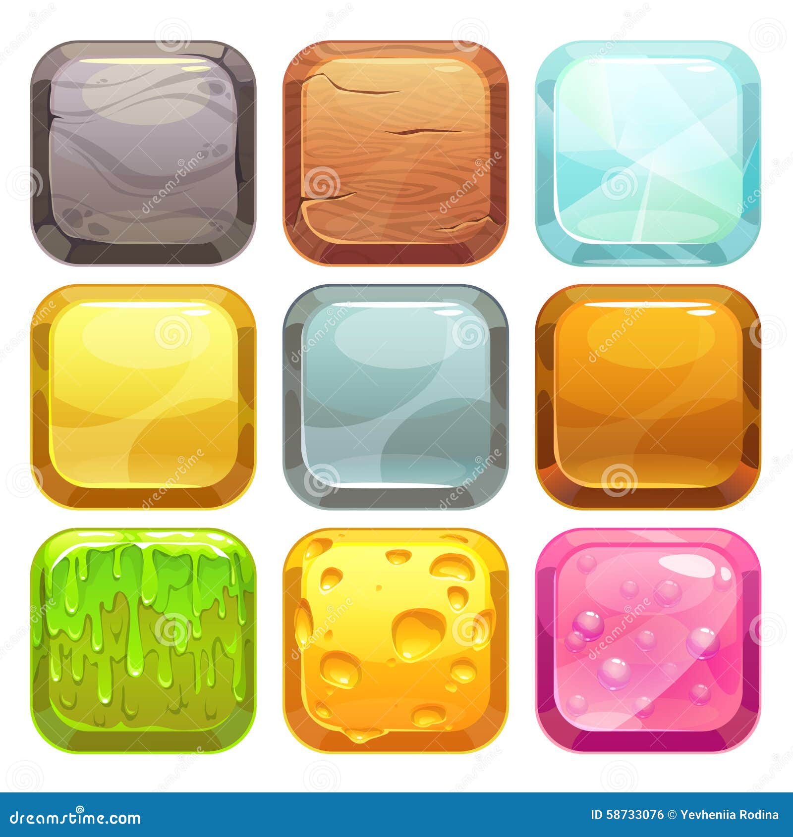 Cartoon Square Frame Of Cheerful Baby Dorcas Gazelles With White ...