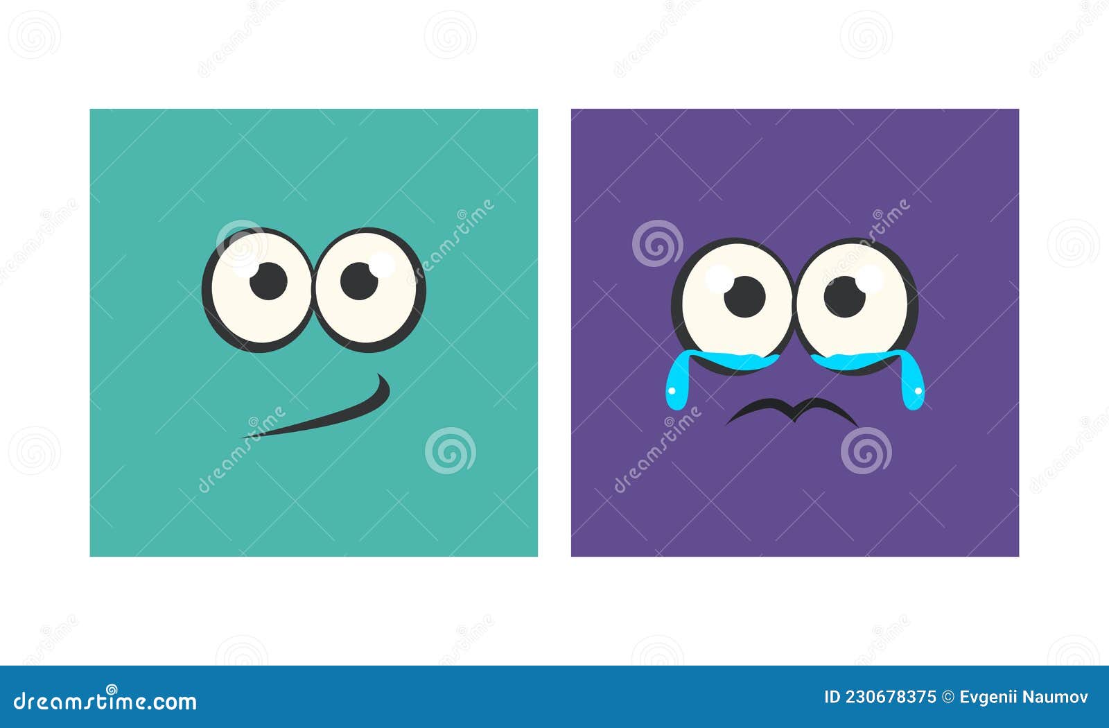 Square Emotion Icon Face Irony Cartoon Illustration | CartoonDealer.com ...