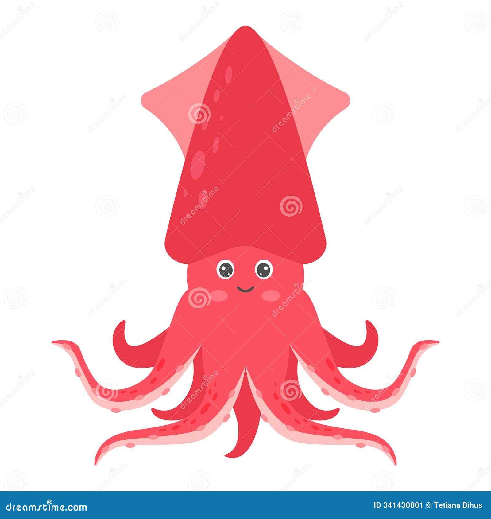 Cartoon Squid. Sea Animal. Vector | CartoonDealer.com #341430001
