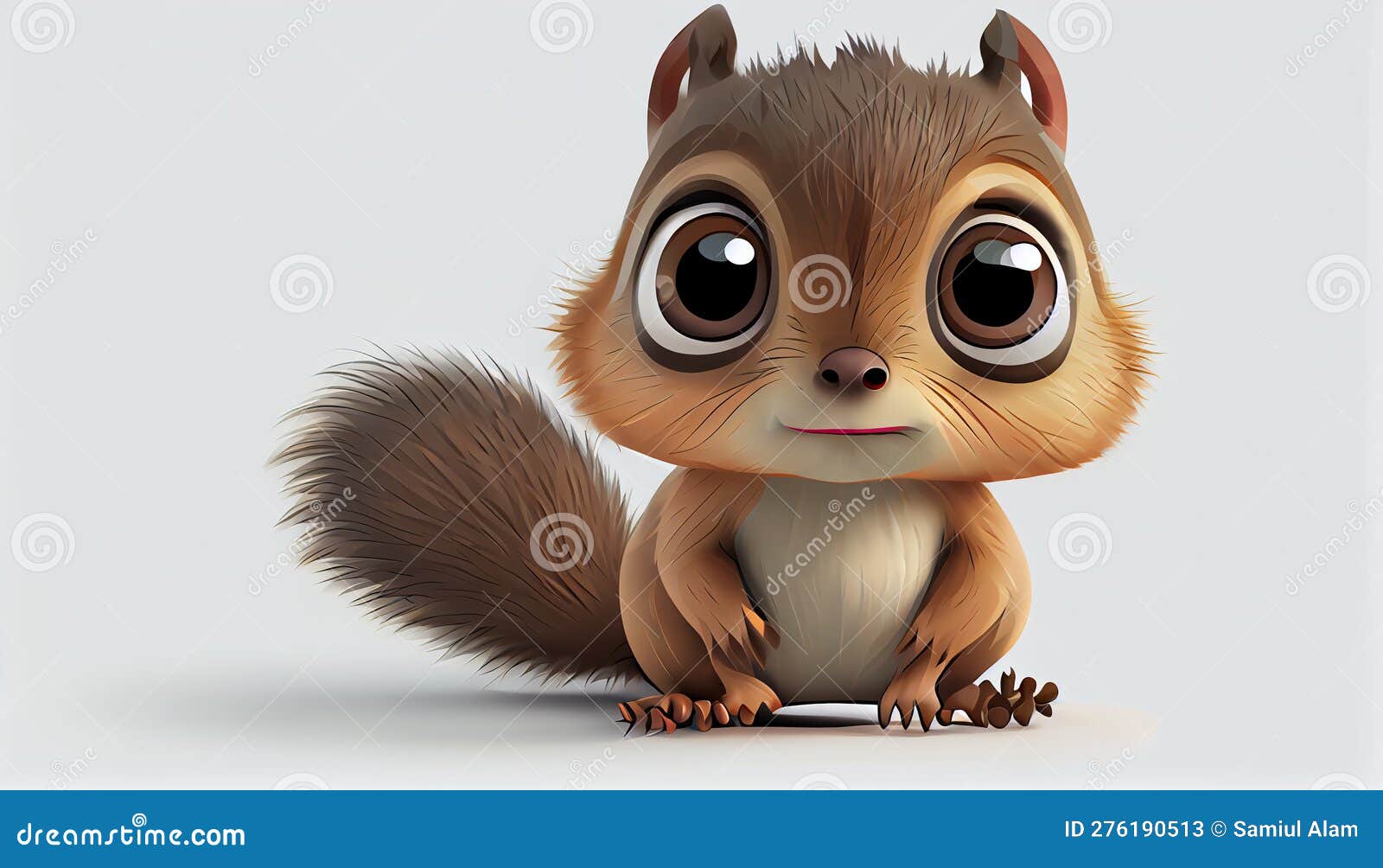 Cartoon Squirrel with Big Eyes and Big Eyes Stock Illustration ...