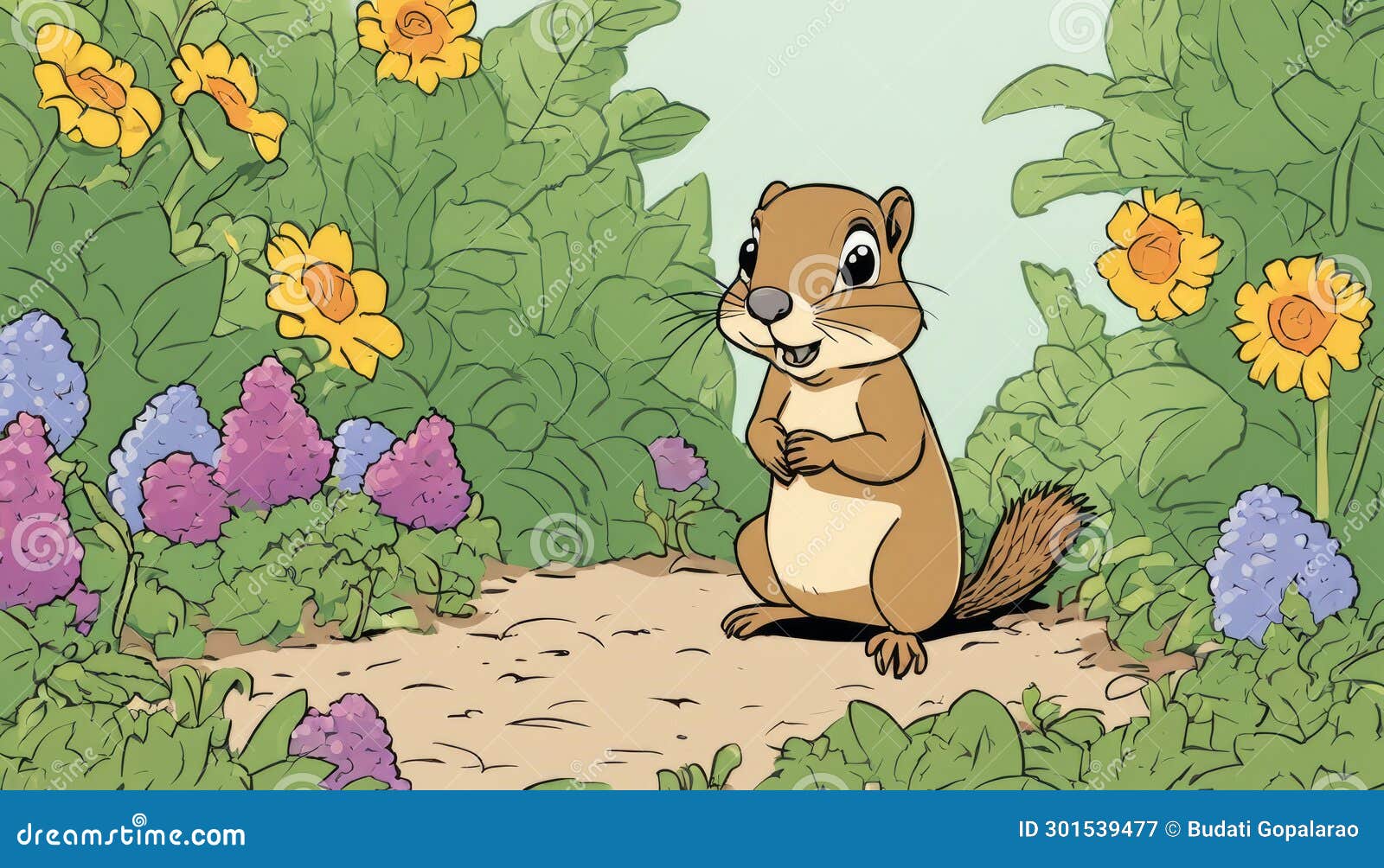 A Cartoon Squirrel Eating a Carrot Stock Illustration - Illustration of ...