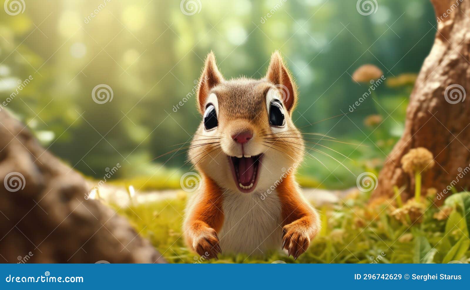 A Cartoon Squirrel is Looking at the Camera, AI Stock Image - Image of ...