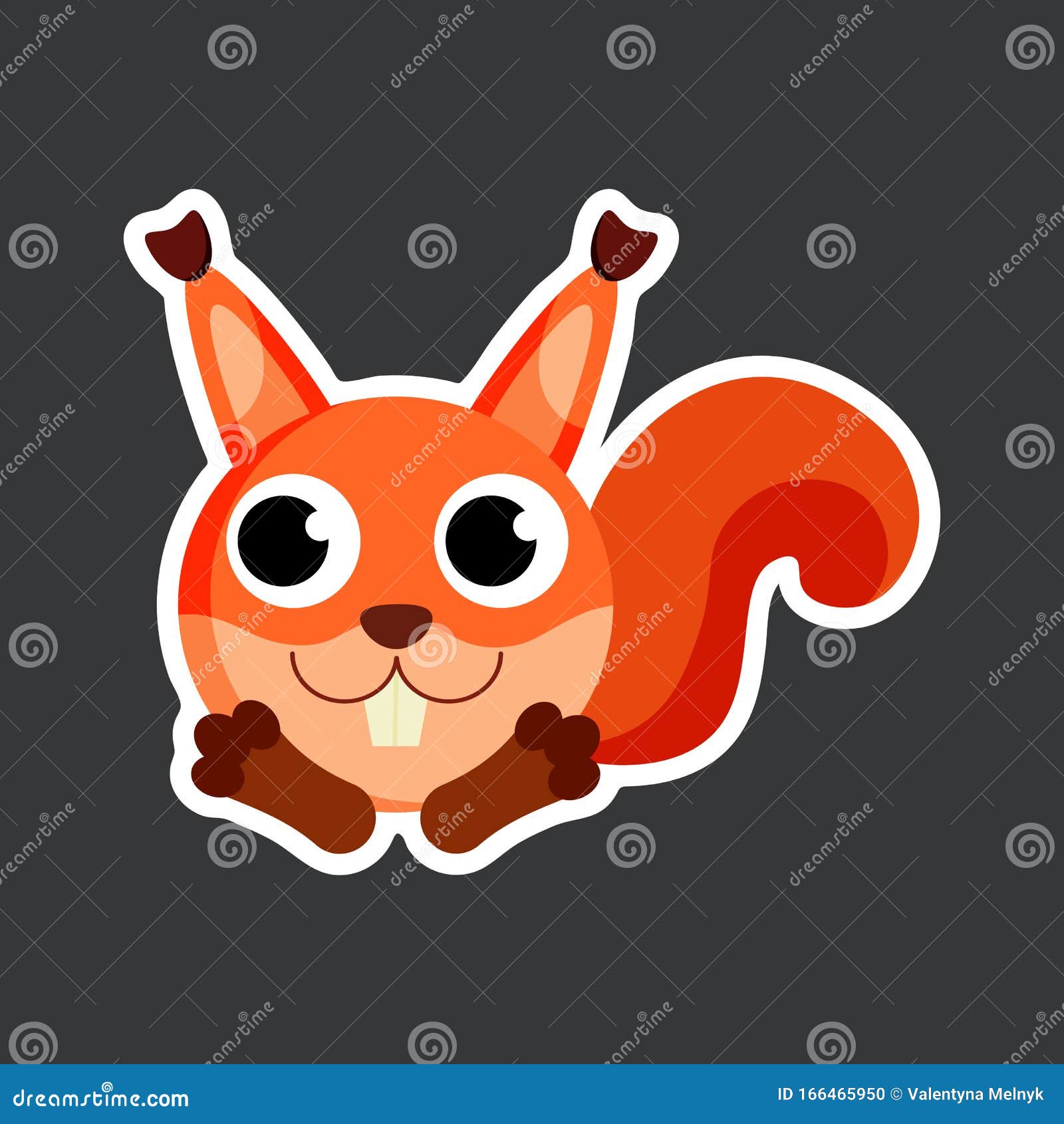 Cartoon Squirrel Sticker Vector Illustration Stock Illustration ...