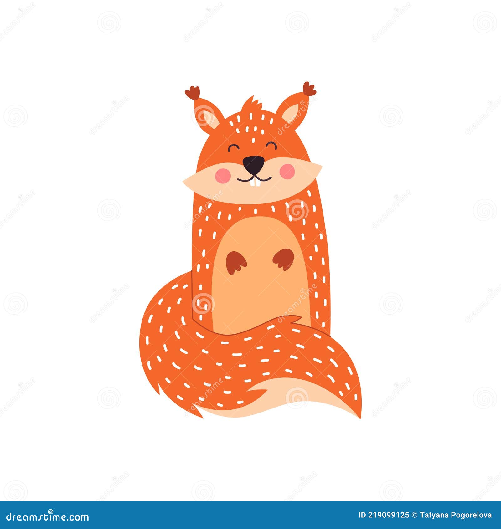 Squirrel Simplified Cute Illustration Cartoon Vector | CartoonDealer ...