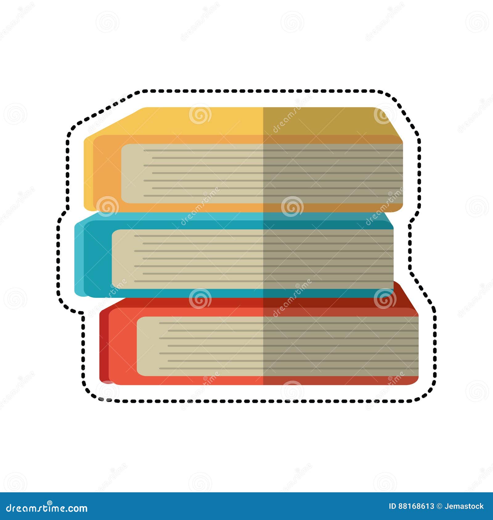 Cartoon Stack Book School Image Stock Illustration - Illustration of ...