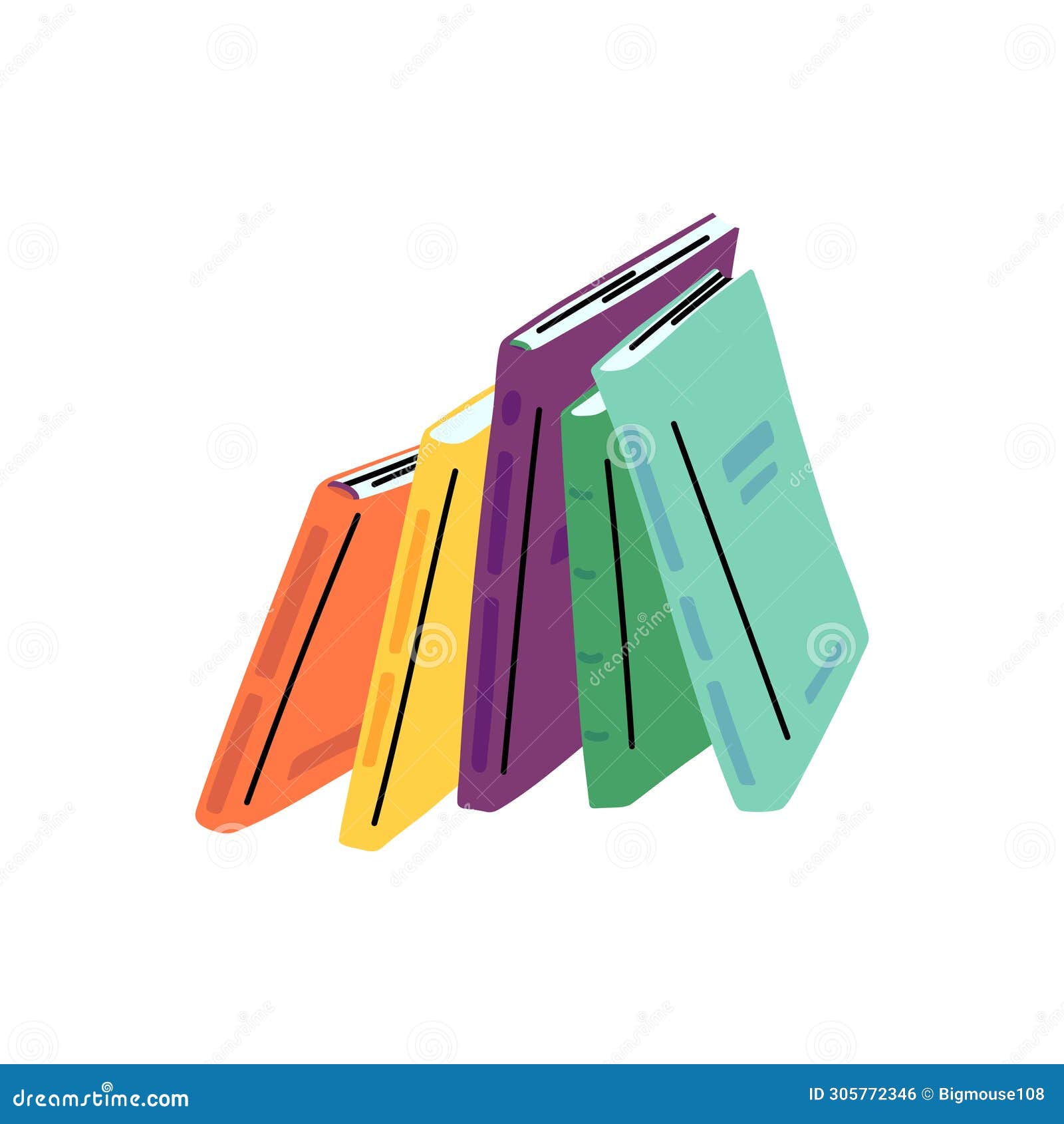A Stack Of Different Colored Books Vector Illustration | CartoonDealer ...