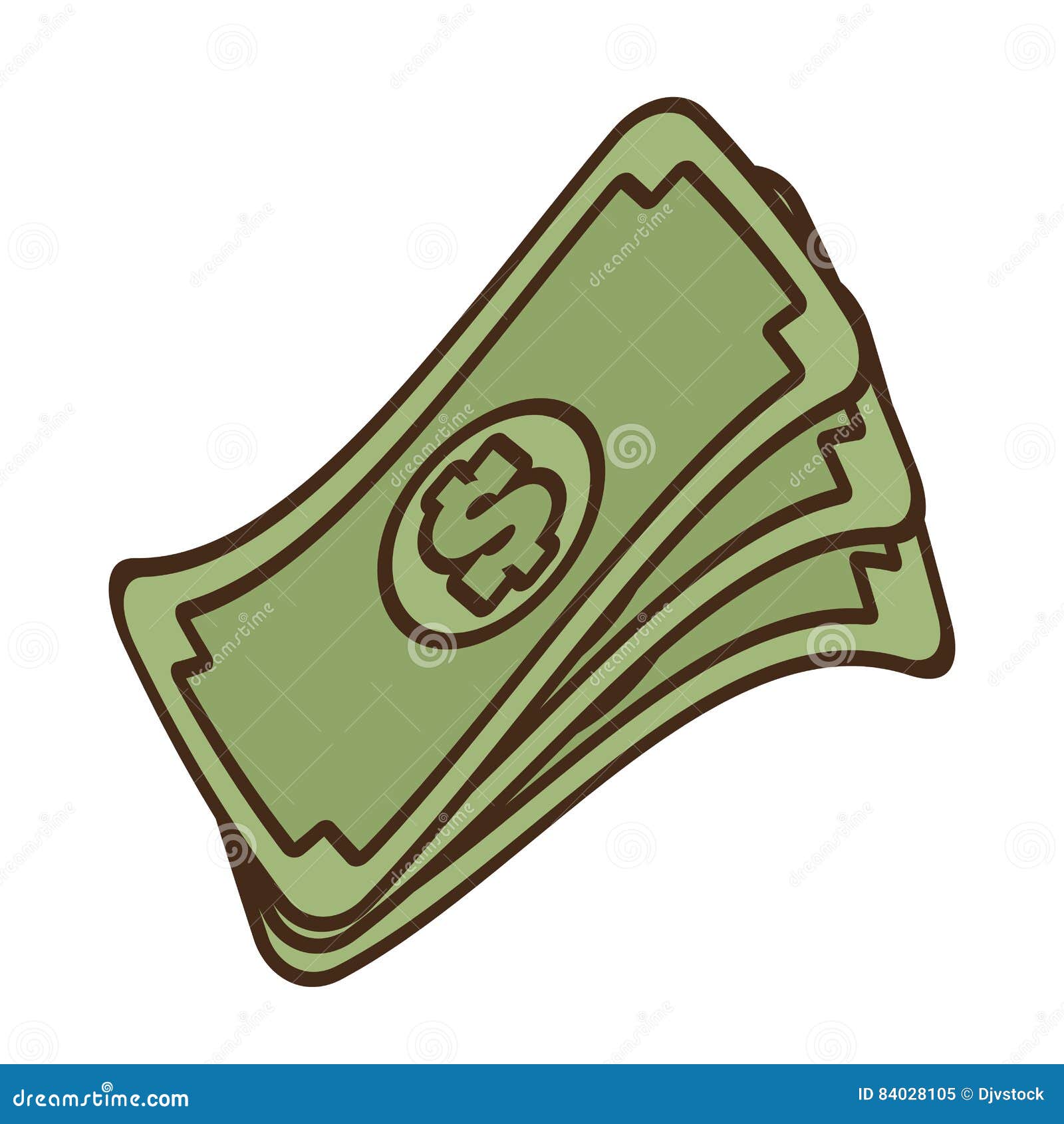 Cartoon Stack Money Dollar Bills Cash Stock Illustration - Illustration ...