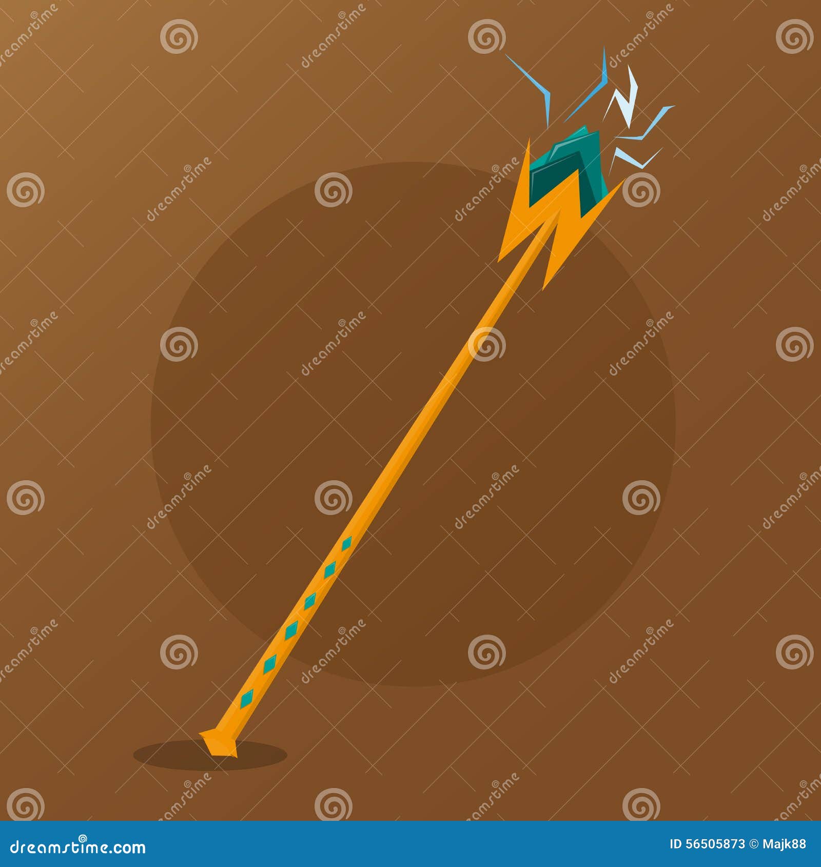 Cartoon Staff Weapon stock illustration. Illustration of design - 56505873