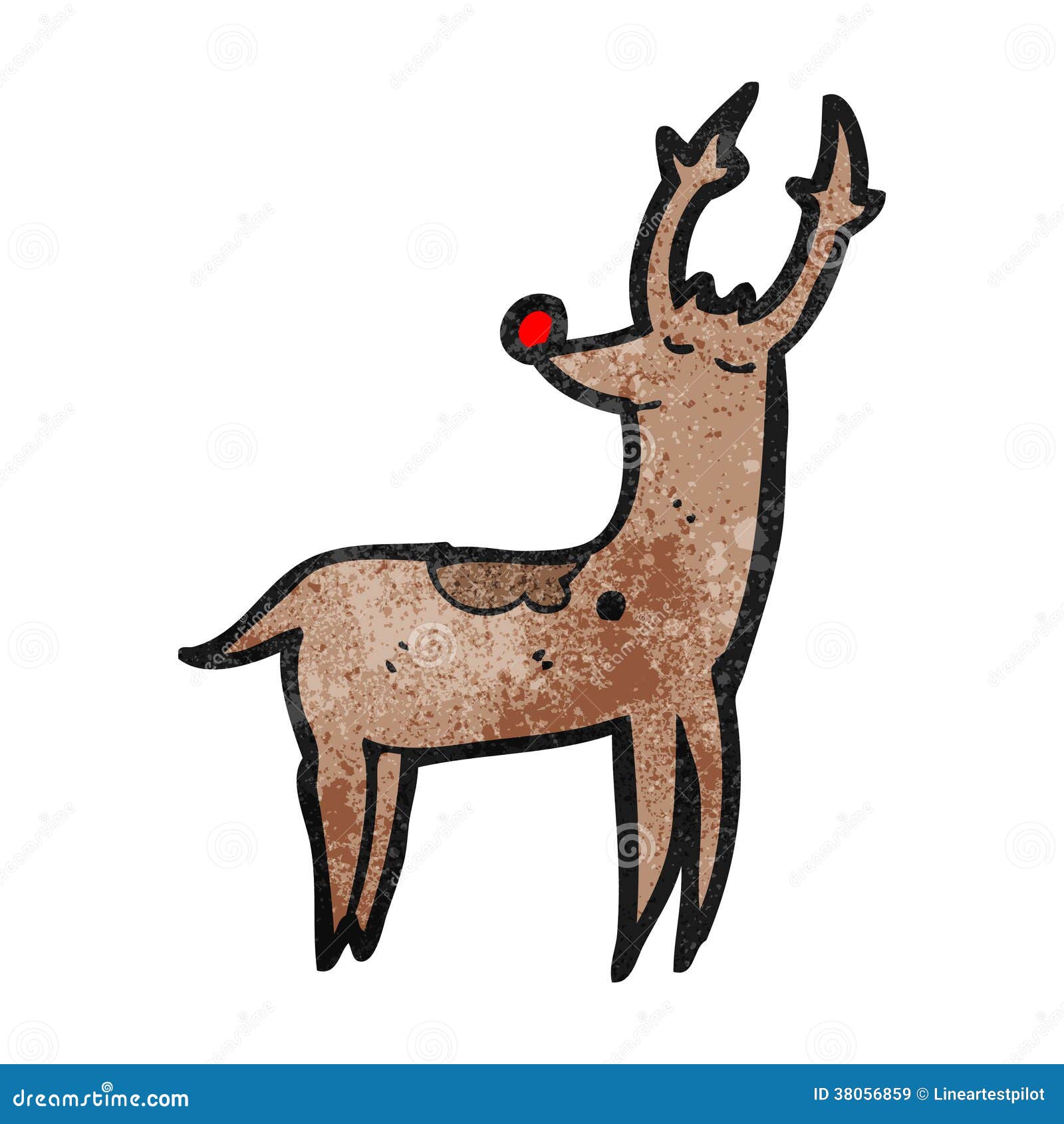 Cartoon stag stock vector. Illustration of drawn, reindeer - 38056859