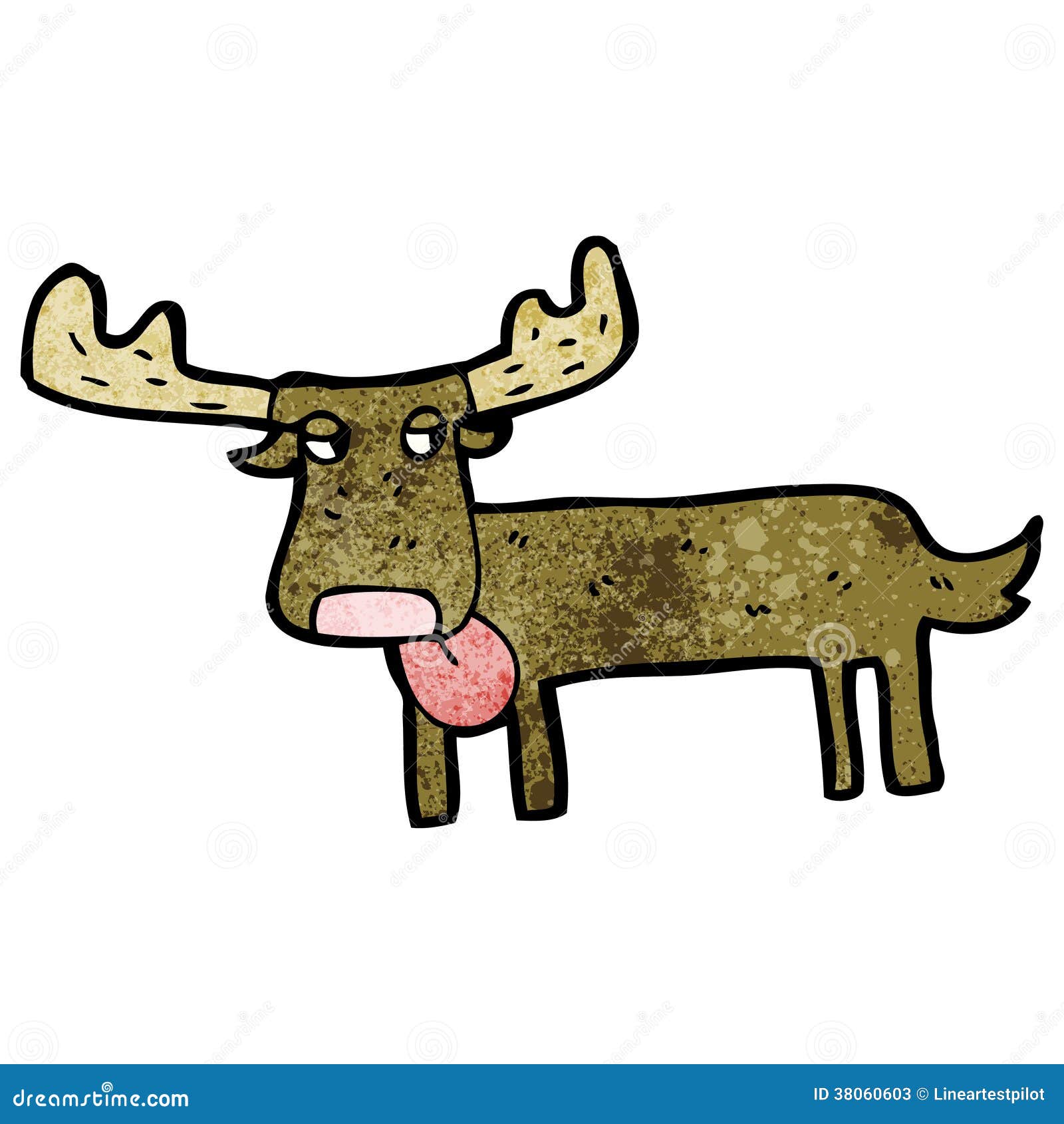 Cartoon stag stock vector. Illustration of drawing, stag - 38060603
