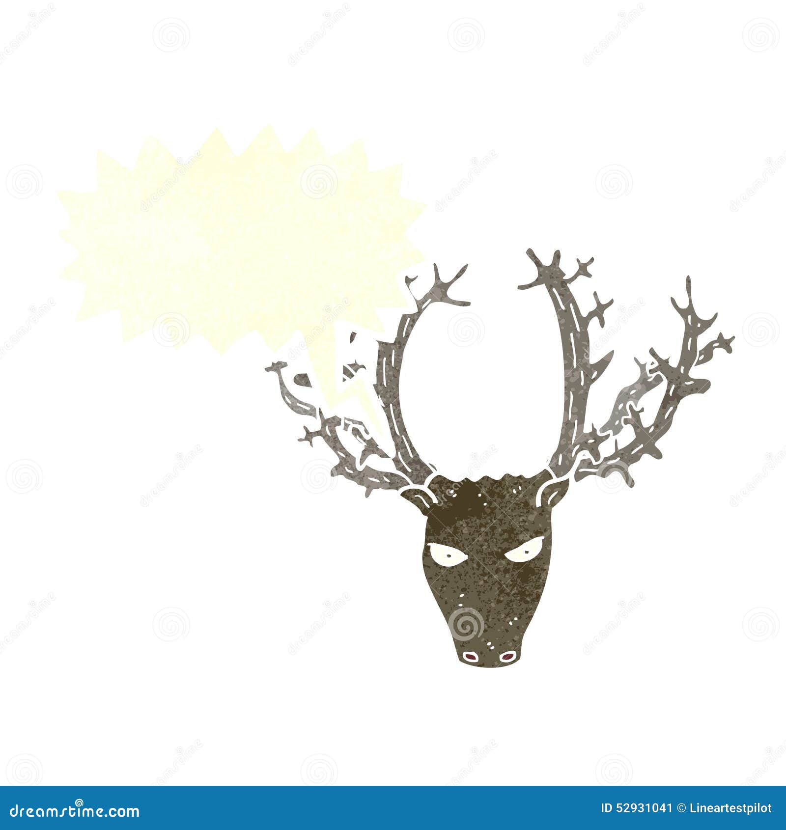 Cartoon Stag Head with Speech Bubble Stock Illustration - Illustration ...