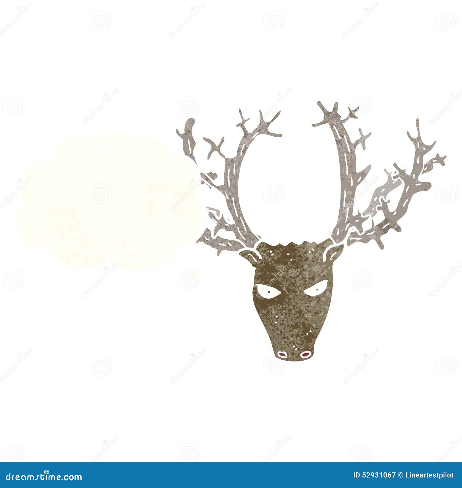 Cartoon Stag Head with Thought Bubble Stock Illustration - Illustration ...
