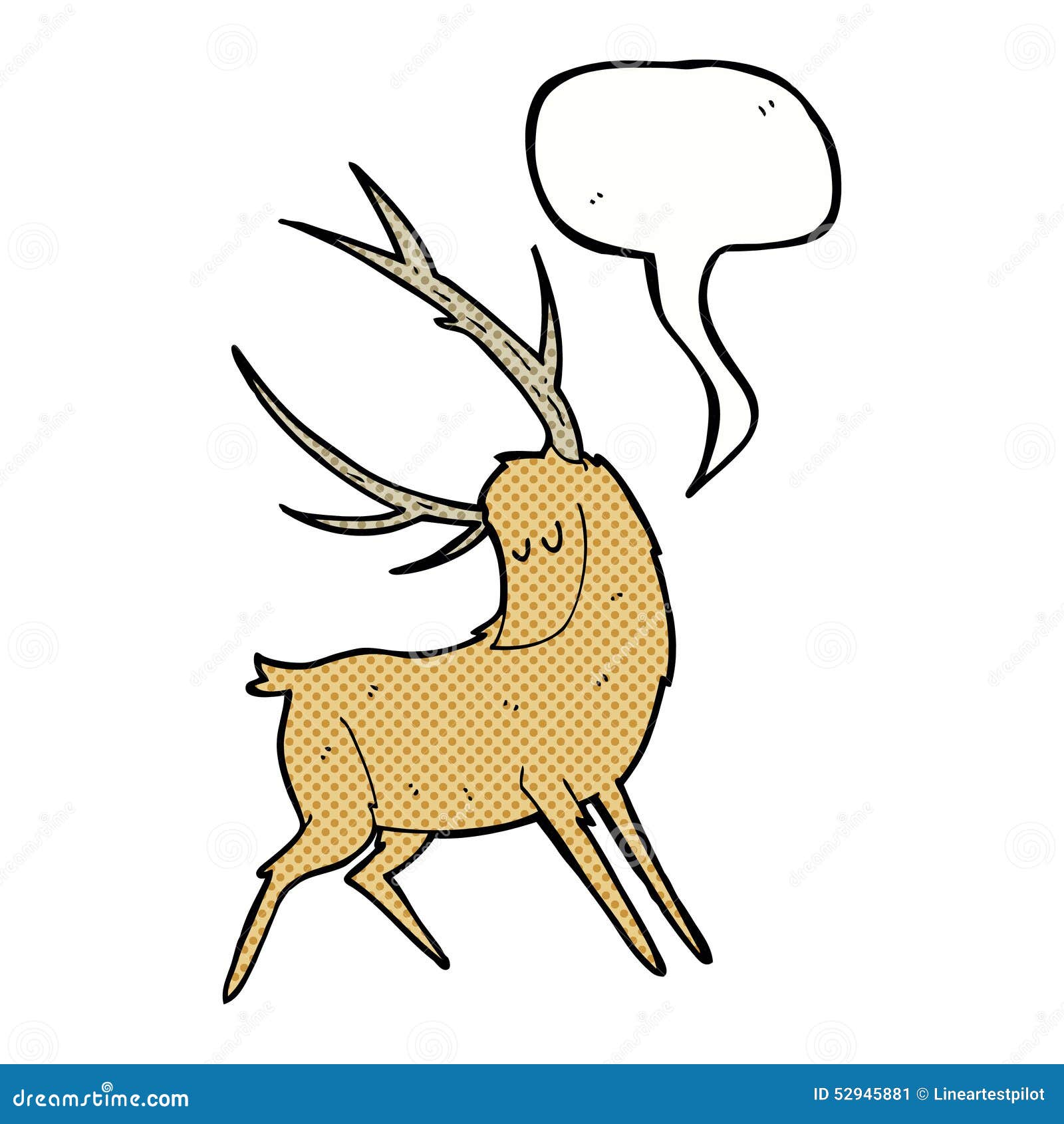 Cartoon Stag Vector Illustration Isolated On White Background ...
