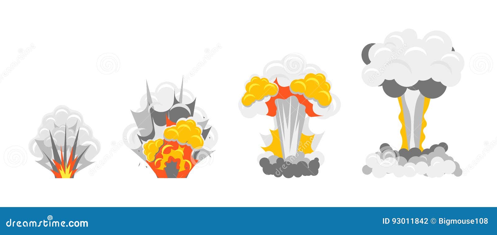 Cartoon Stages Process of Explotion Effect Set. Vector Stock Vector ...