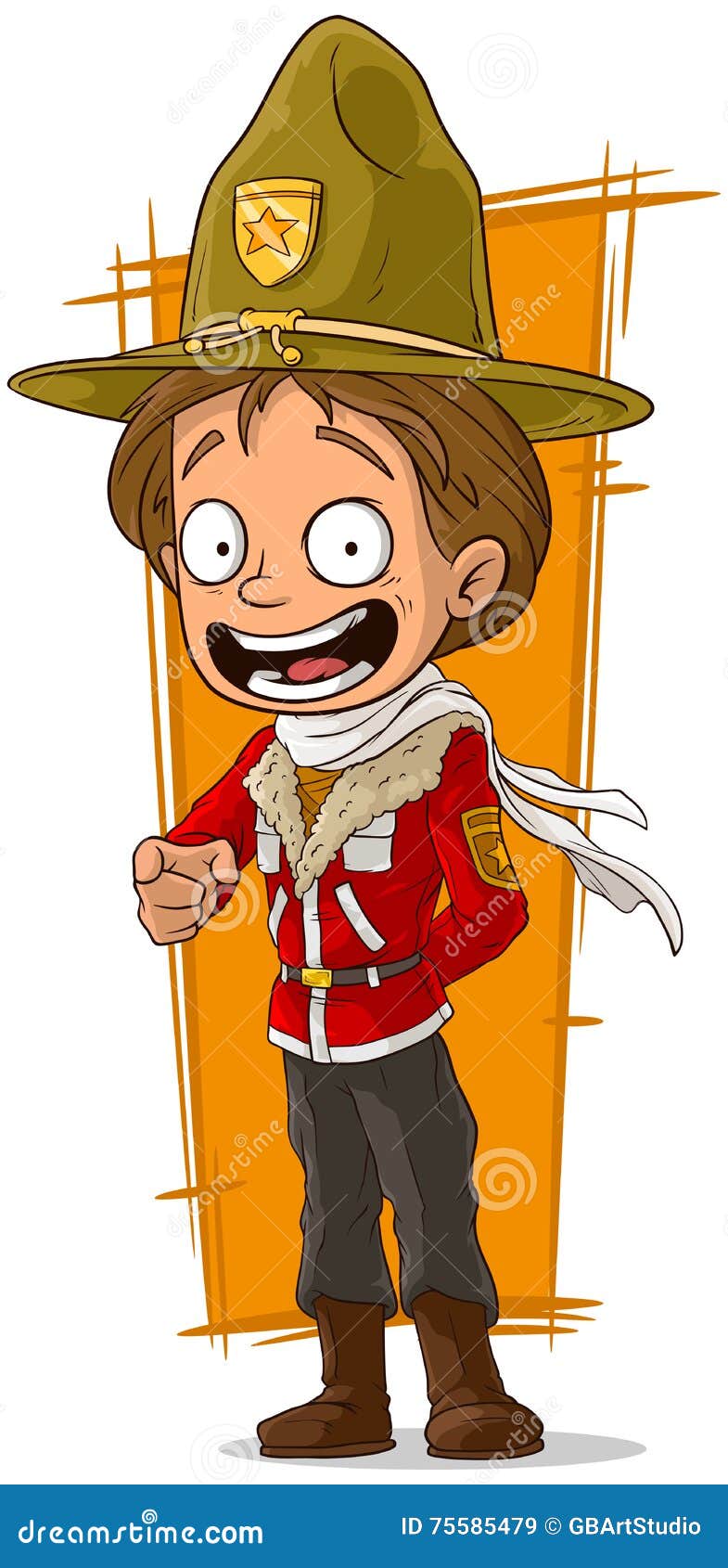 Cartoon Standing Canadian Ranger in Hat Stock Vector - Illustration of ...