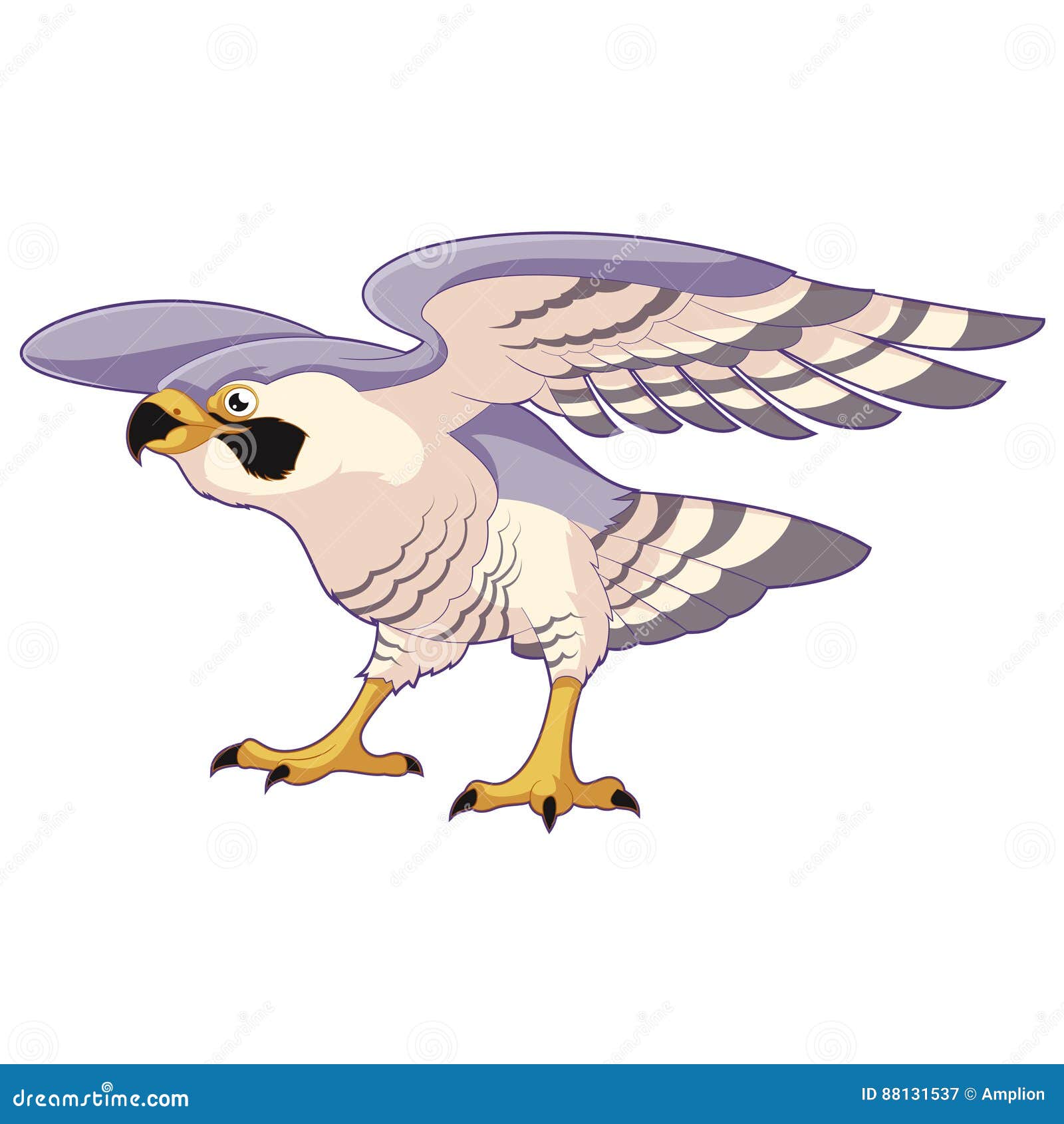 Cartoon standing falcon stock vector. Illustration of brown - 88131537