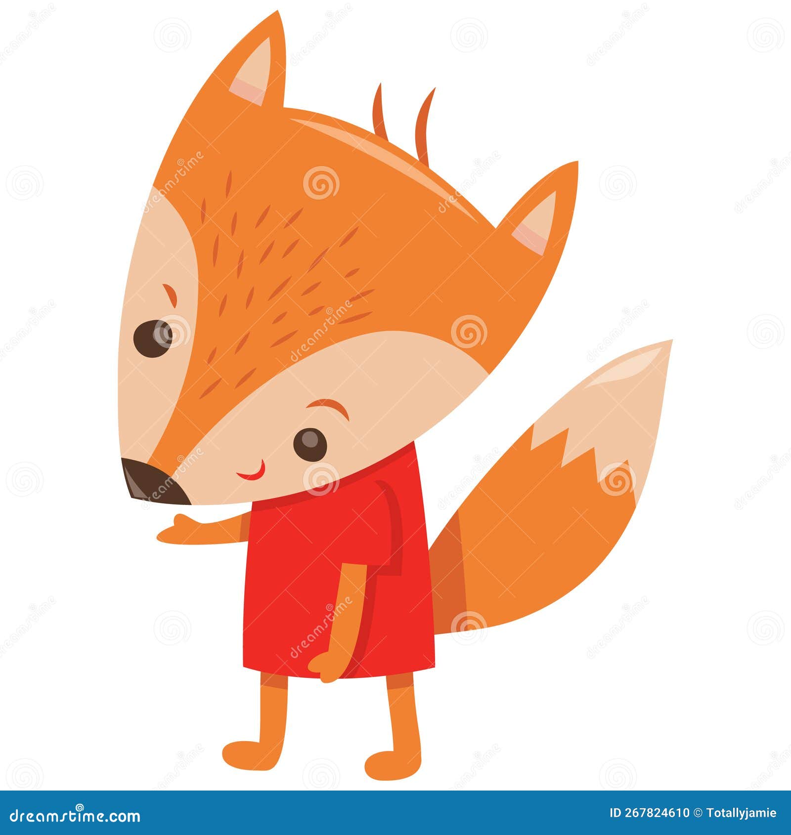 Cartoon Standing Fox stock vector. Illustration of vector - 267824610