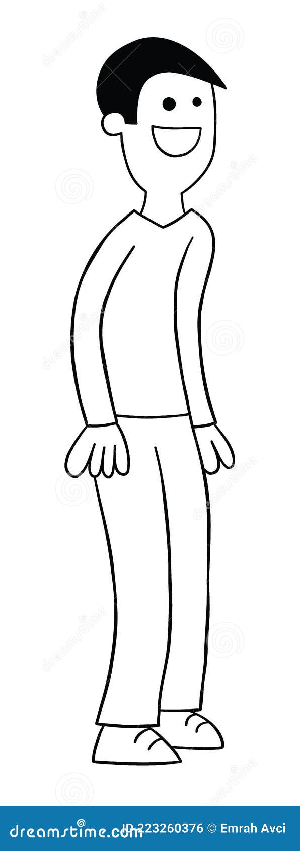Cartoon Standing Man Waiting, Vector Illustration Stock Vector ...