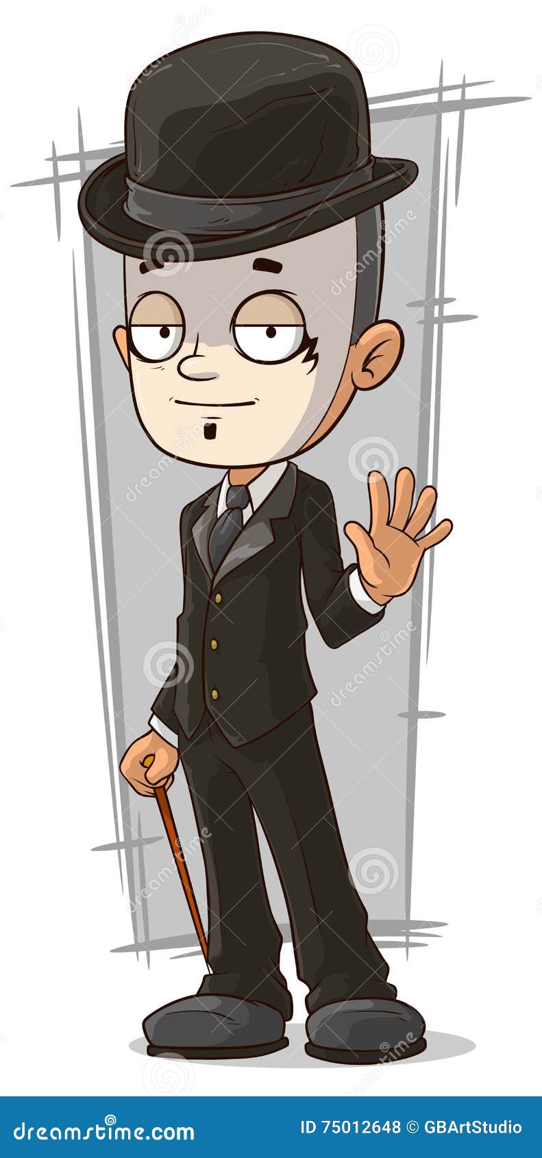 Cartoon Standing Mime with White Makeup Stock Vector - Illustration of ...