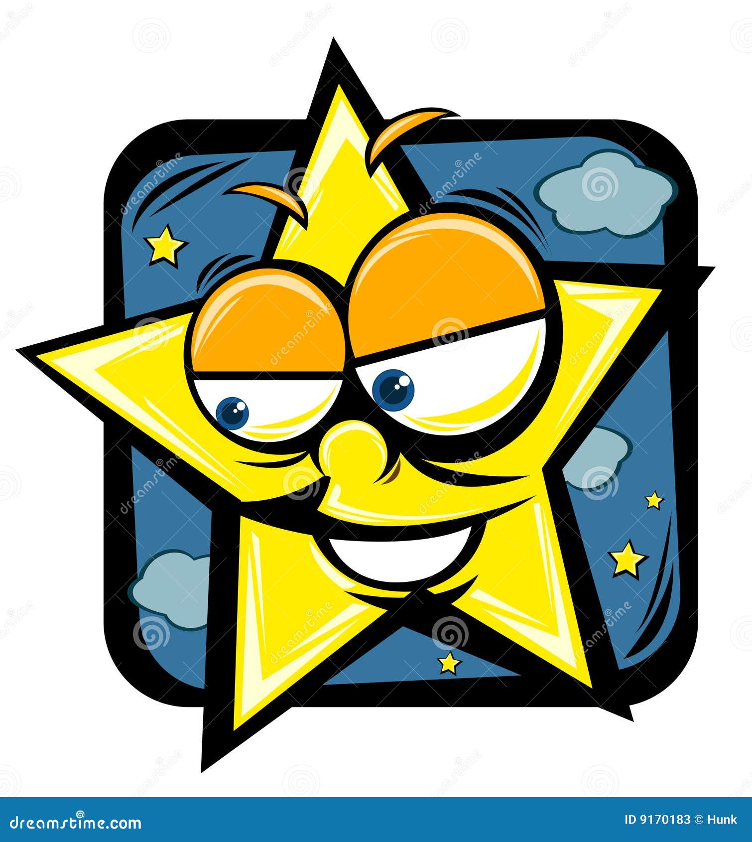 Cartoon star stock vector. Illustration of cloud, star - 9170183