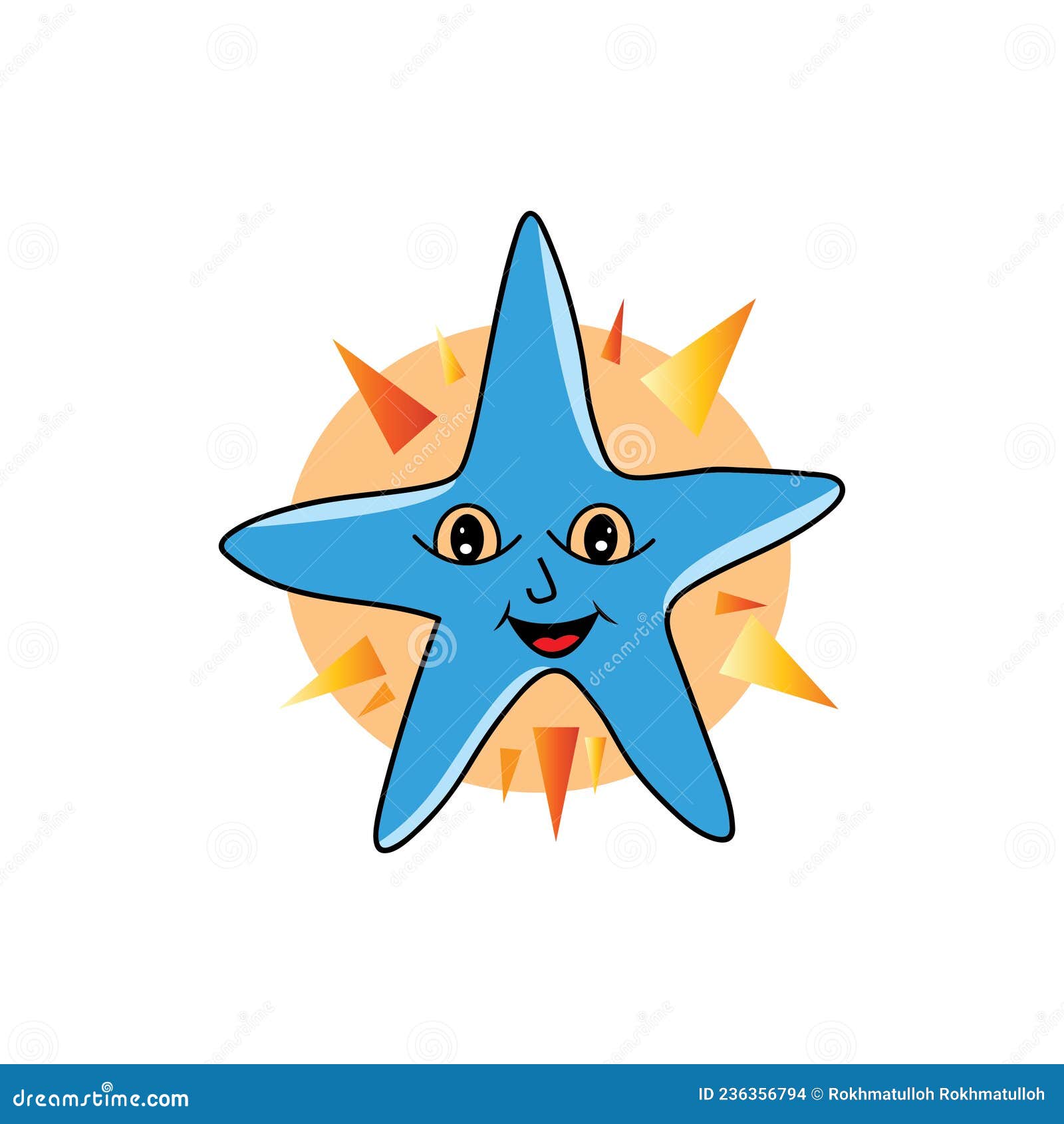 Star Happy Emoticon Cartoon Face Vector Illustration | CartoonDealer ...
