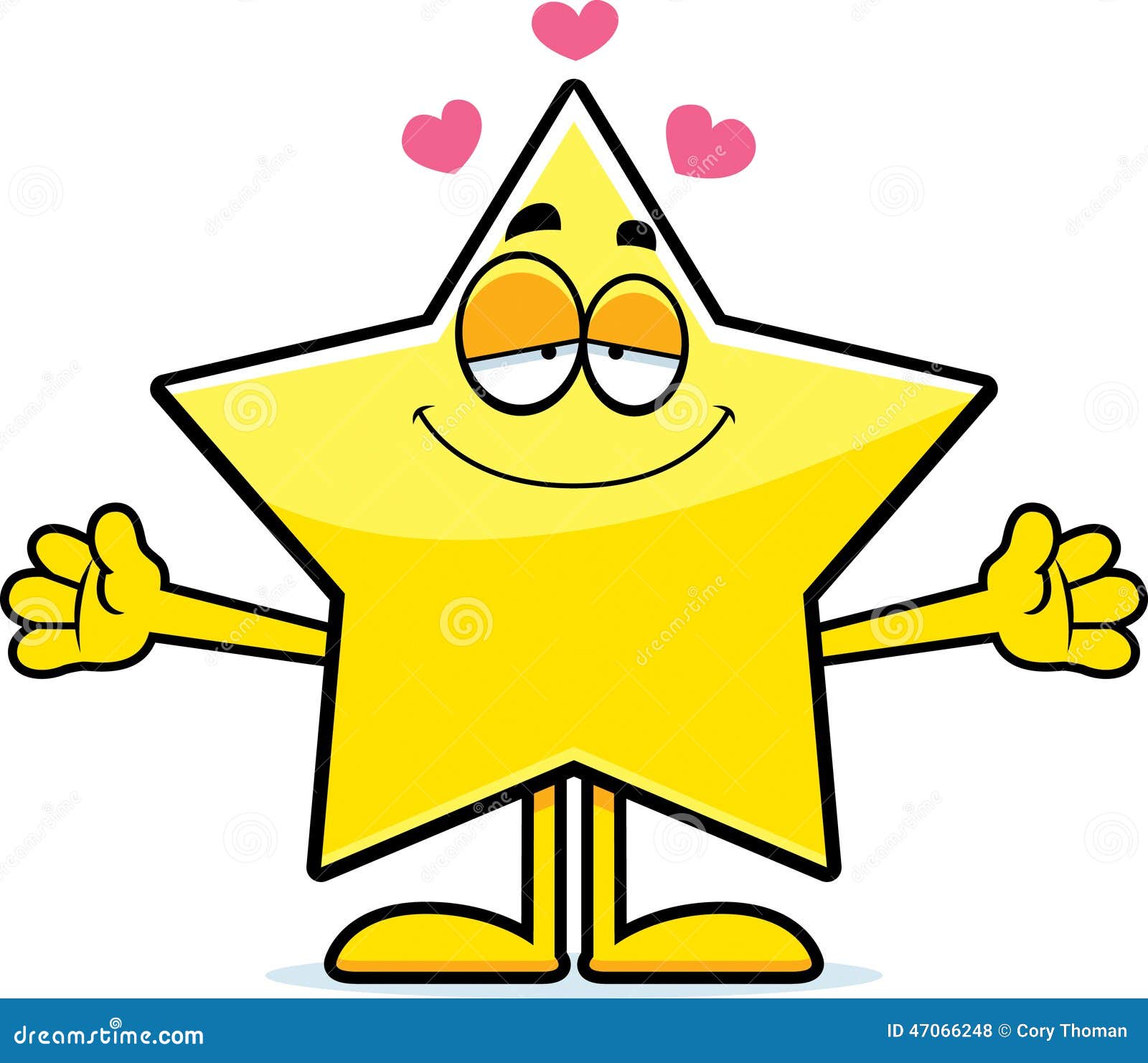 Cartoon Star Hug stock vector. Illustration of space - 47066248
