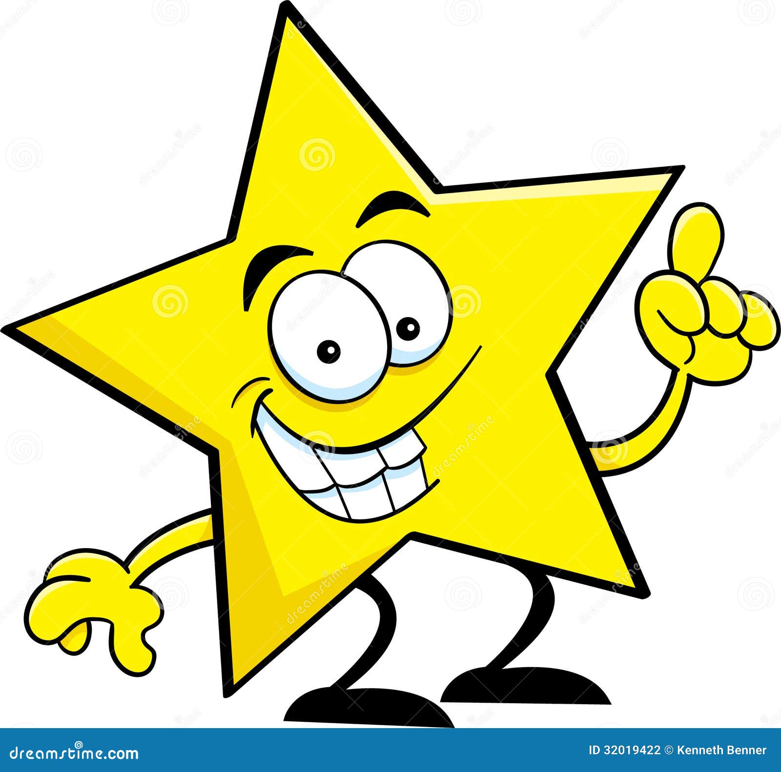 Cartoon star with an idea. stock vector. Illustration of constellation ...