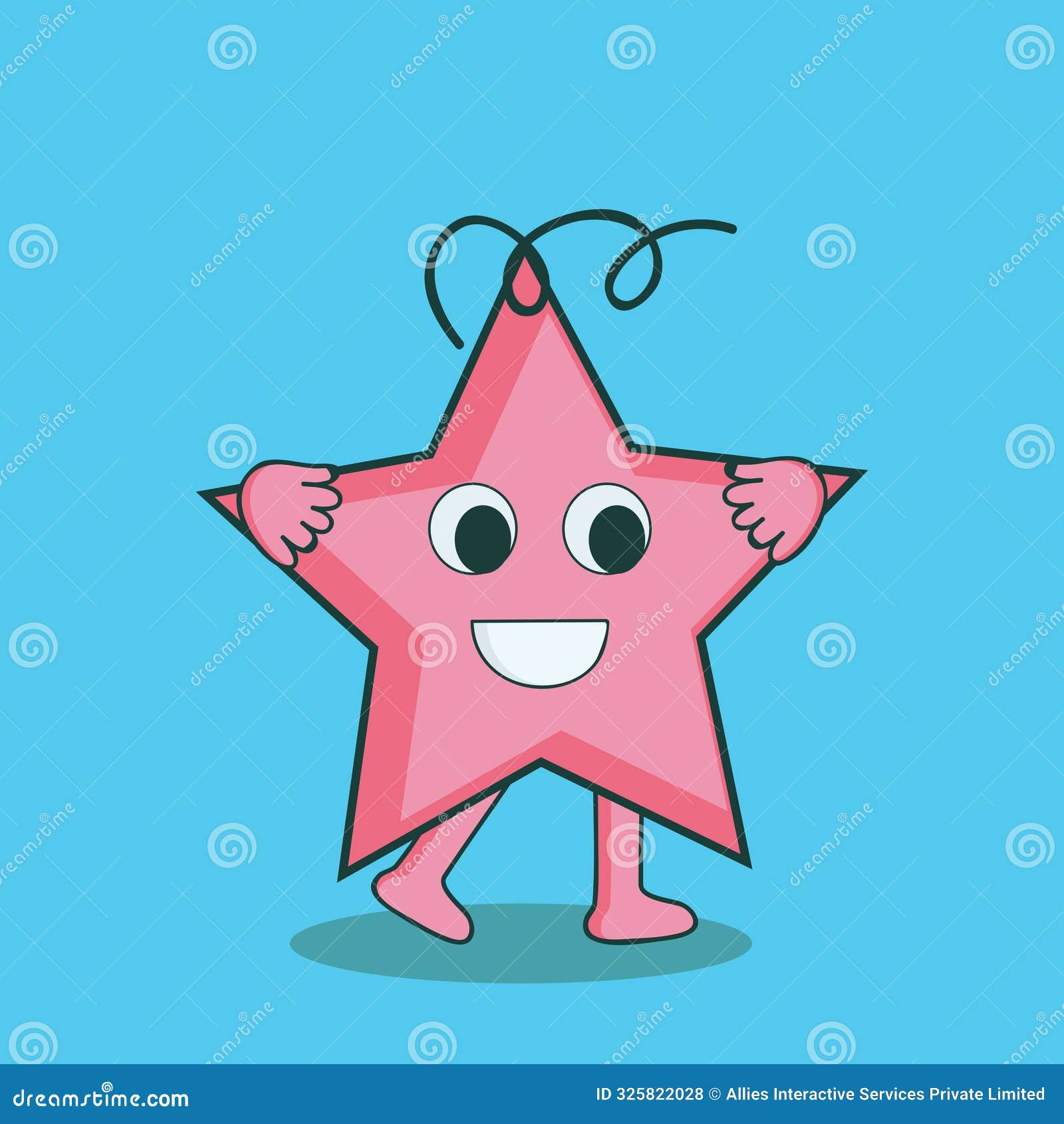 Cartoon Star Mascot Character Walking Vector I Stock Illustration ...