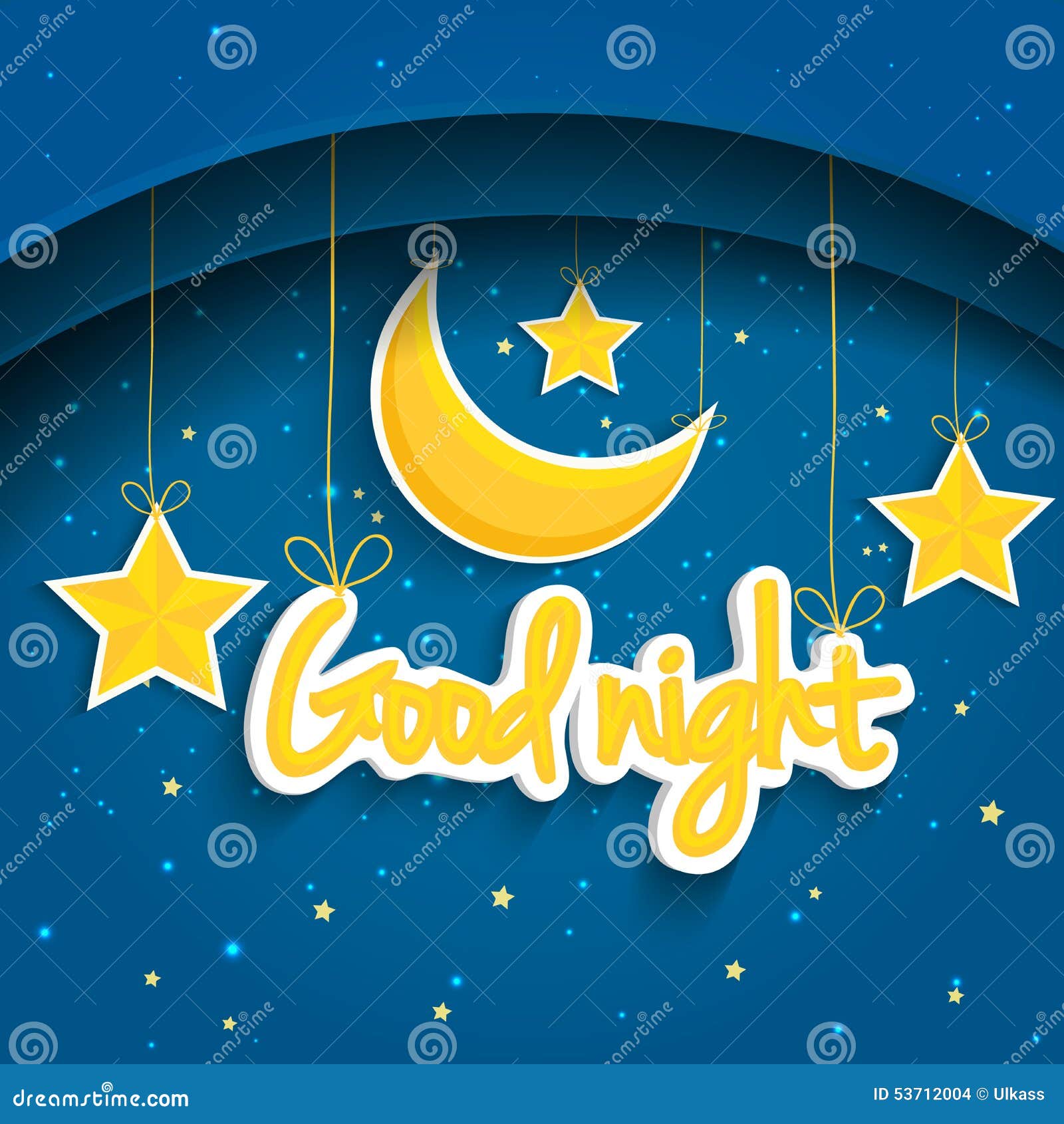 Cartoon Star and Moon Wishing Good Night. Vector Background EPS10 Stock ...