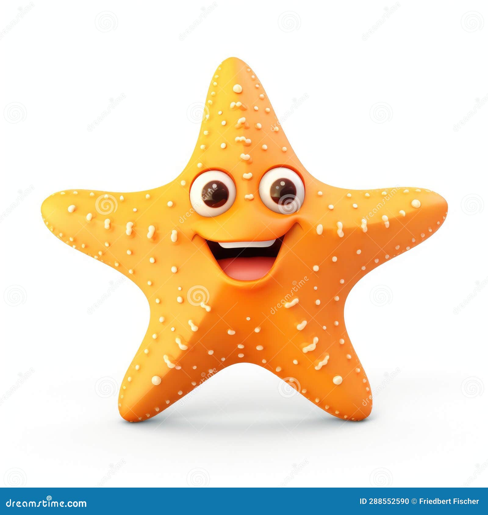A Cartoon Starfish with a Big Smile on Its Face. Stock Illustration ...