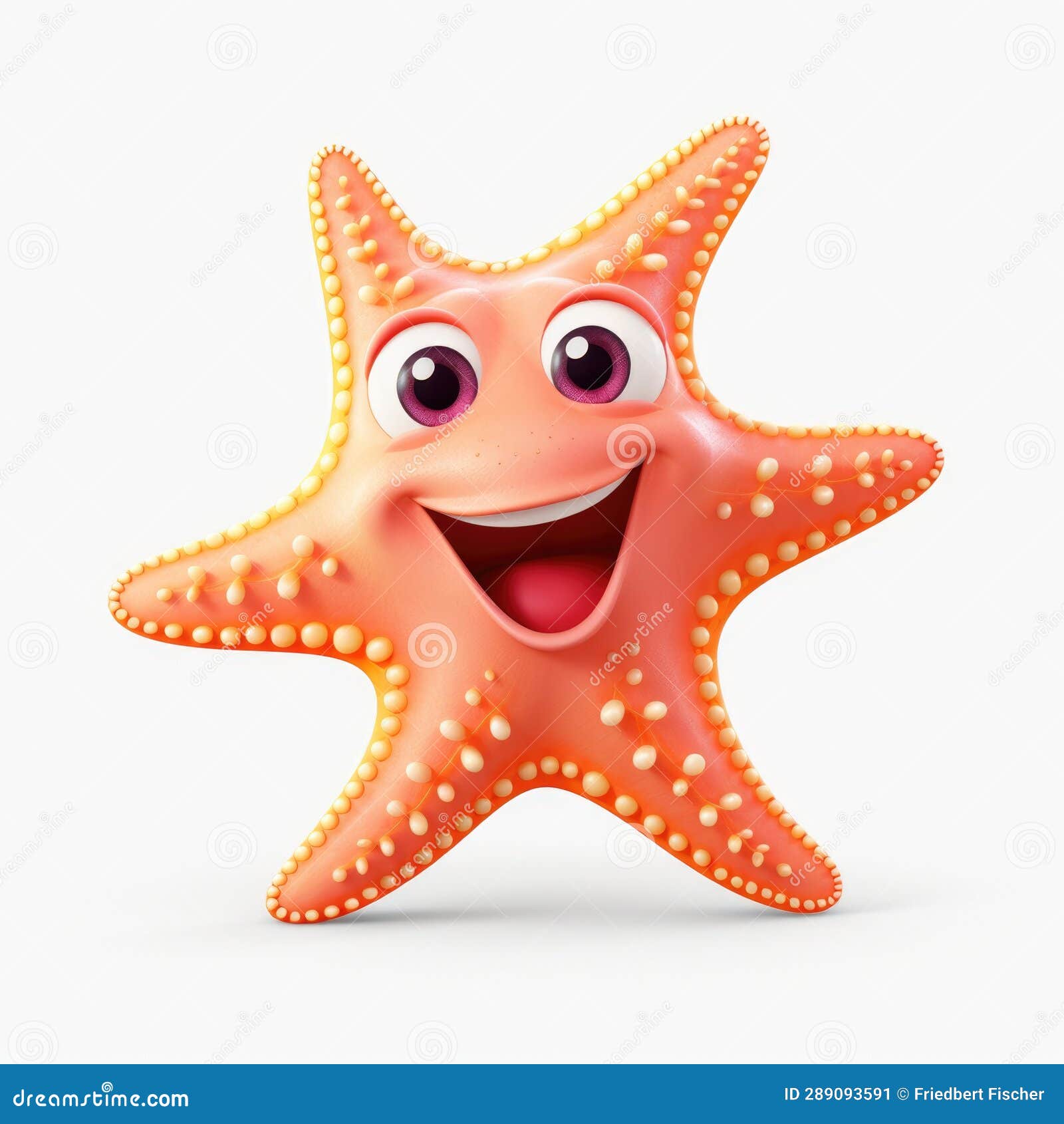 A Cartoon Starfish with a Big Smile on Its Face. Stock Illustration ...
