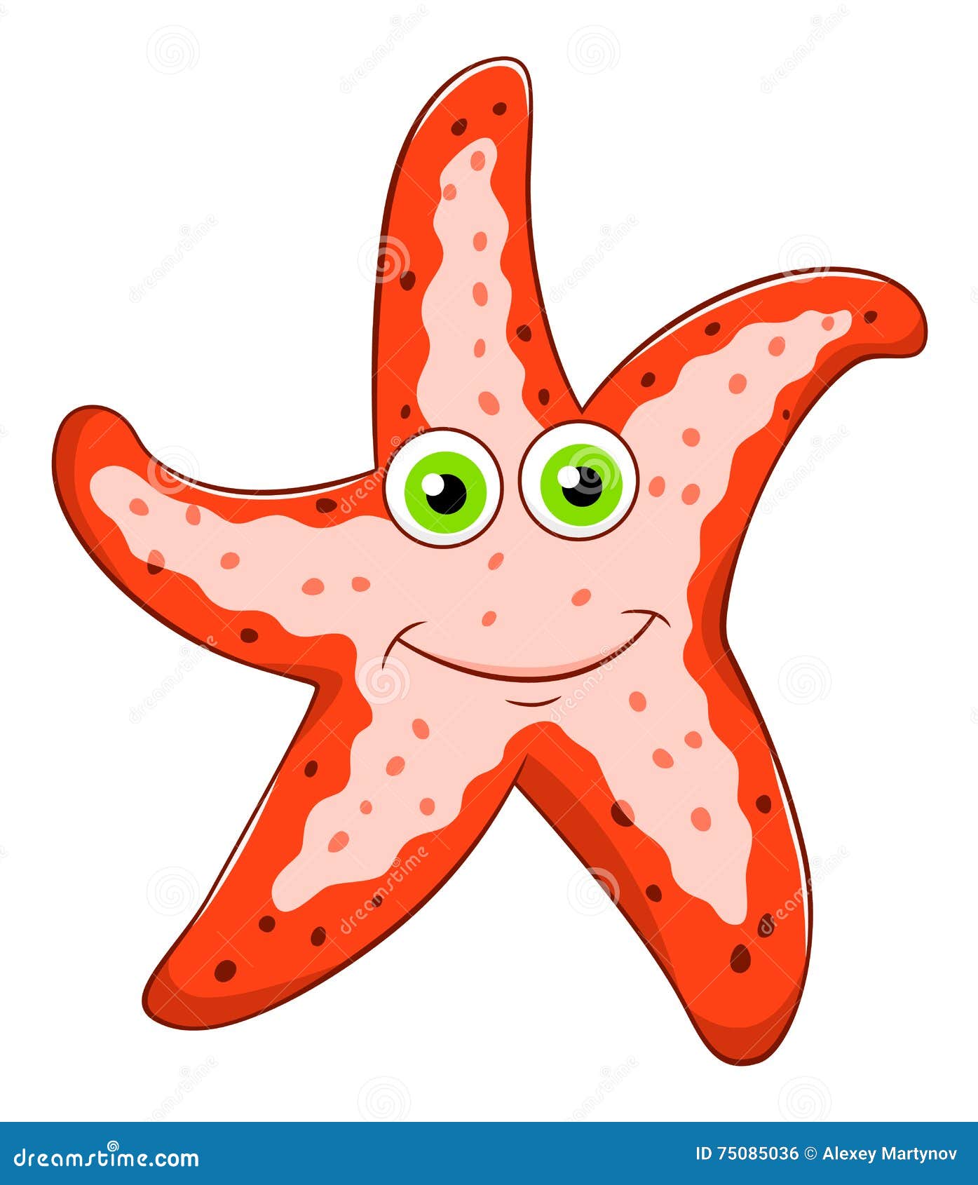 Cartoon starfish stock vector. Illustration of smiling - 75085036