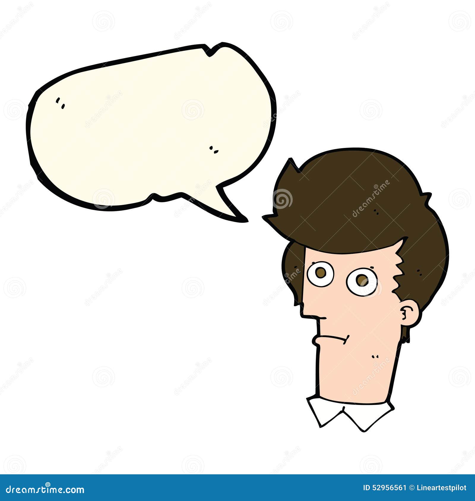 Cartoon Staring Face with Speech Bubble Stock Illustration ...