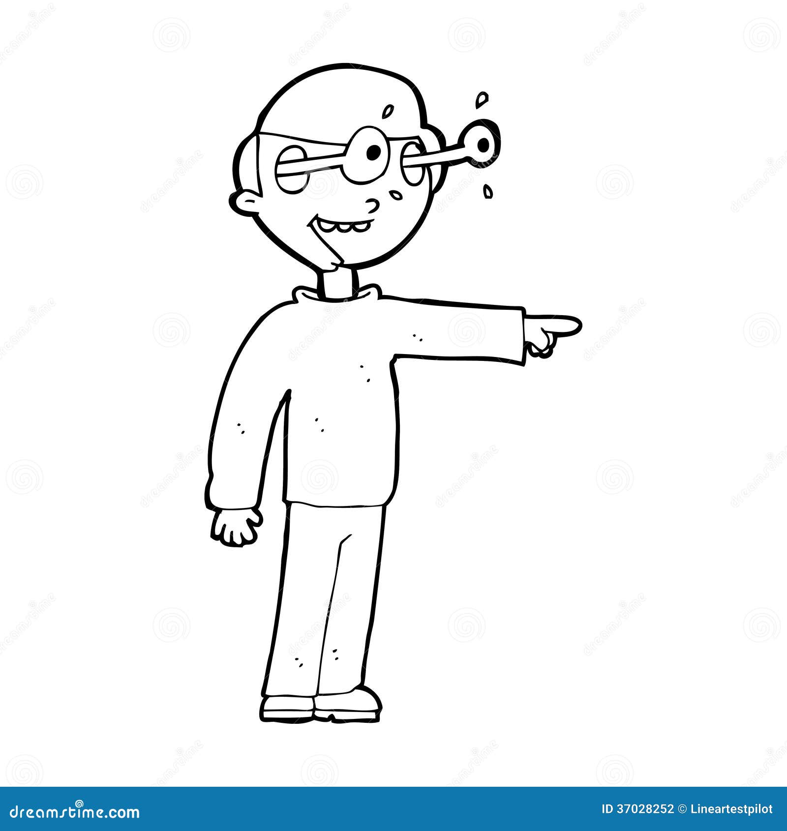 Cartoon staring man stock illustration. Illustration of looking - 37028252