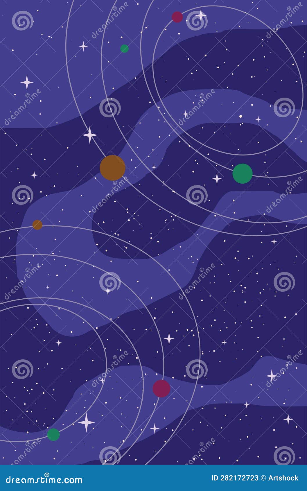 Cartoon starry space stock vector. Illustration of cosmos - 282172723