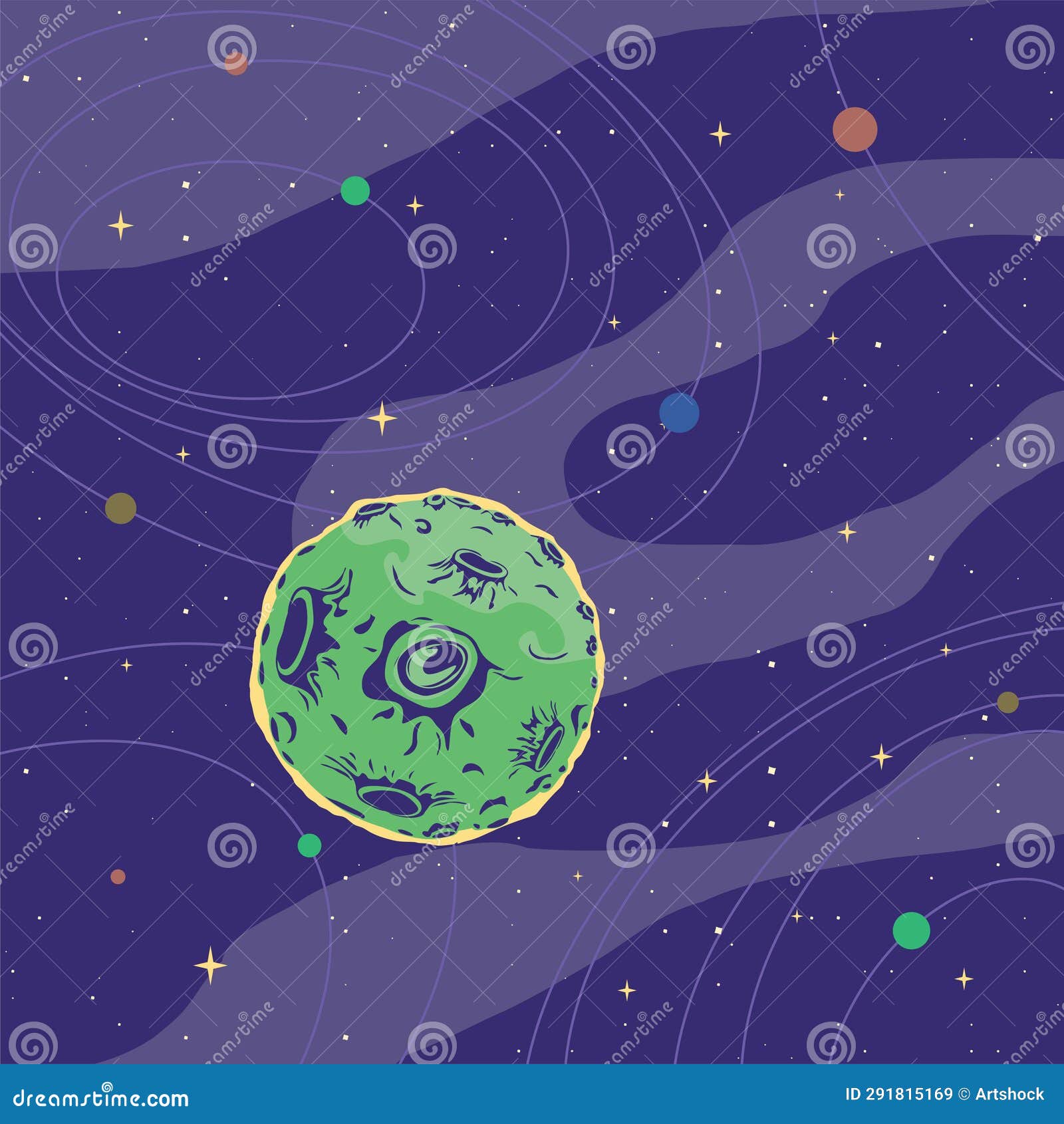 Cartoon starry space stock illustration. Illustration of decorative ...