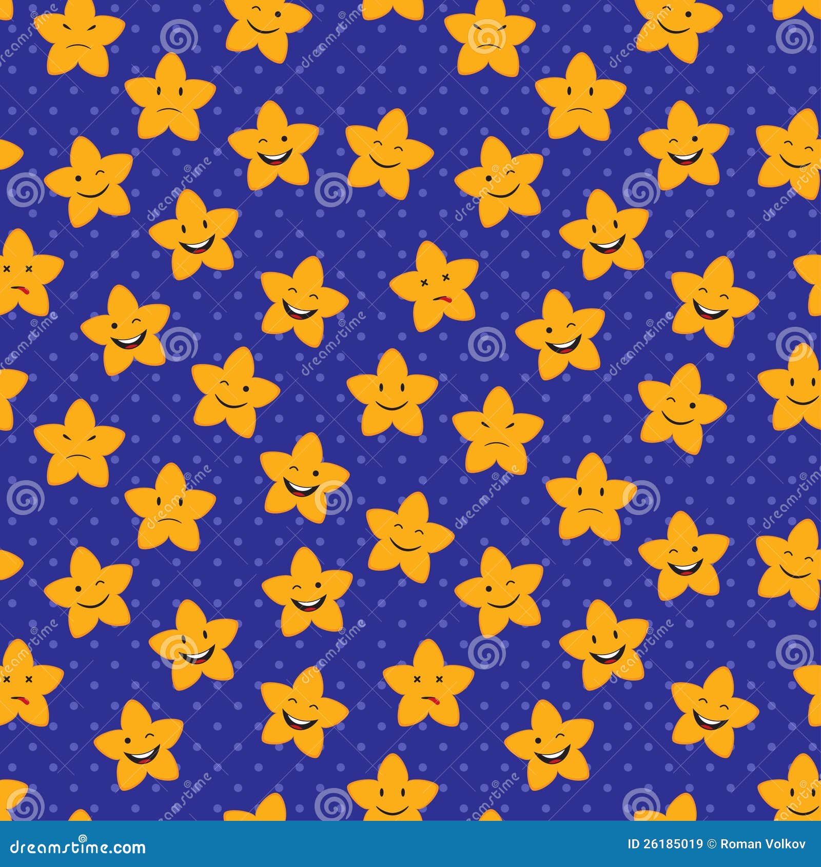 Cartoon Stars Seamless Pattern Stock Vector - Illustration of clip ...