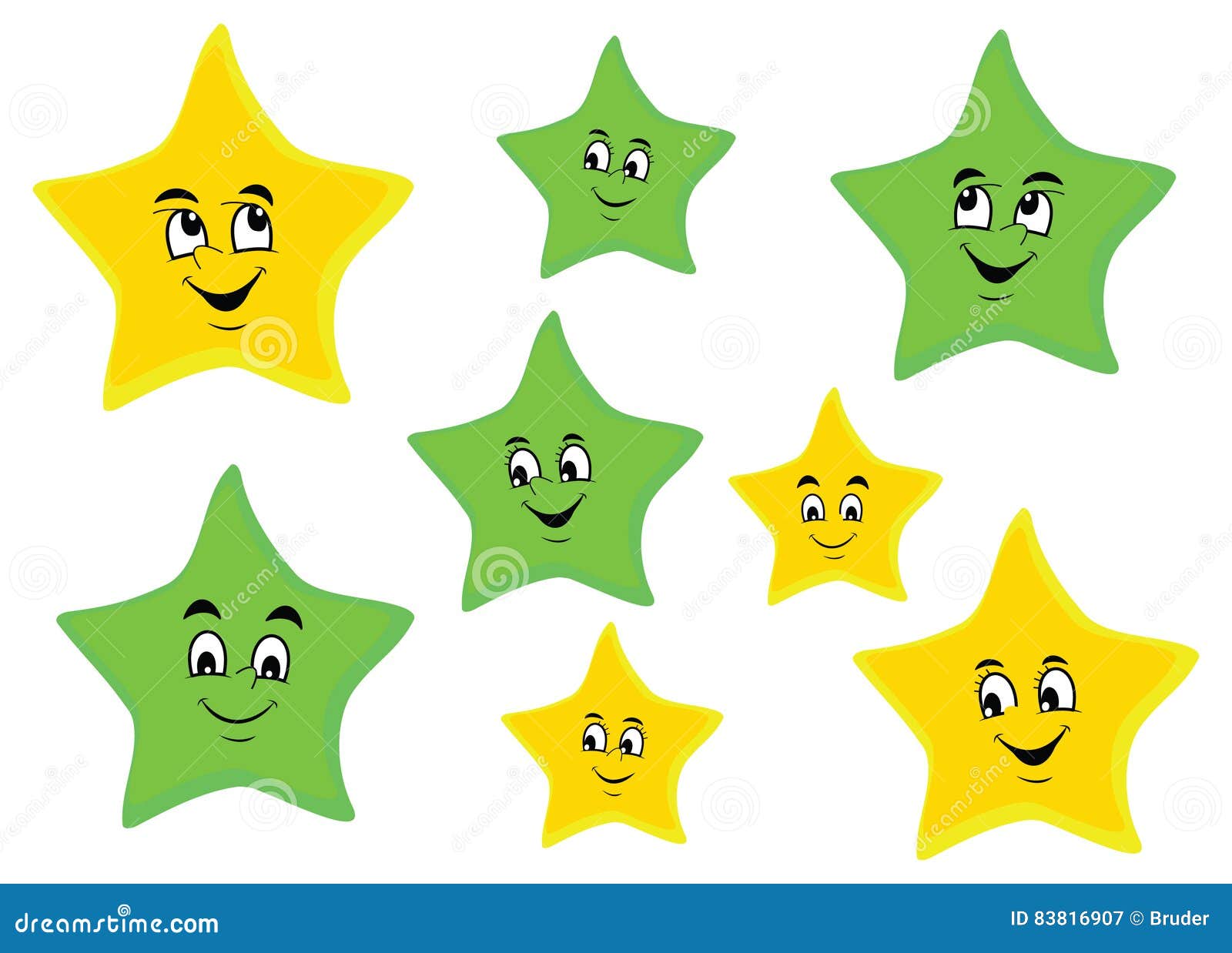 Set Of Cartoon Stars Animation Frame, Hand Drawn Sketch, Doodle Vector ...