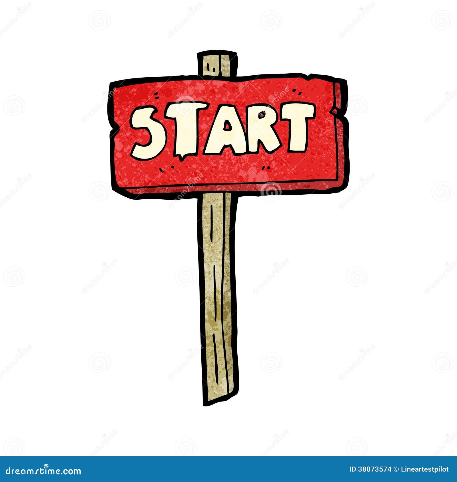 Cartoon start sign, stock vector. Illustration of symbol - 38073574