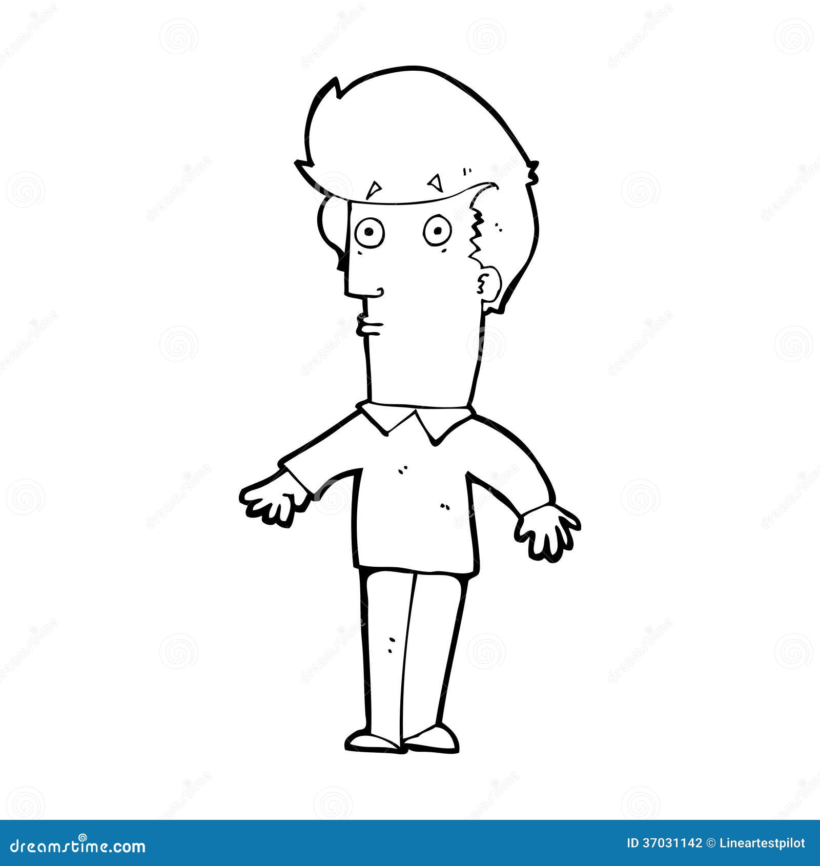 Cartoon startled man stock illustration. Illustration of silly - 37031142