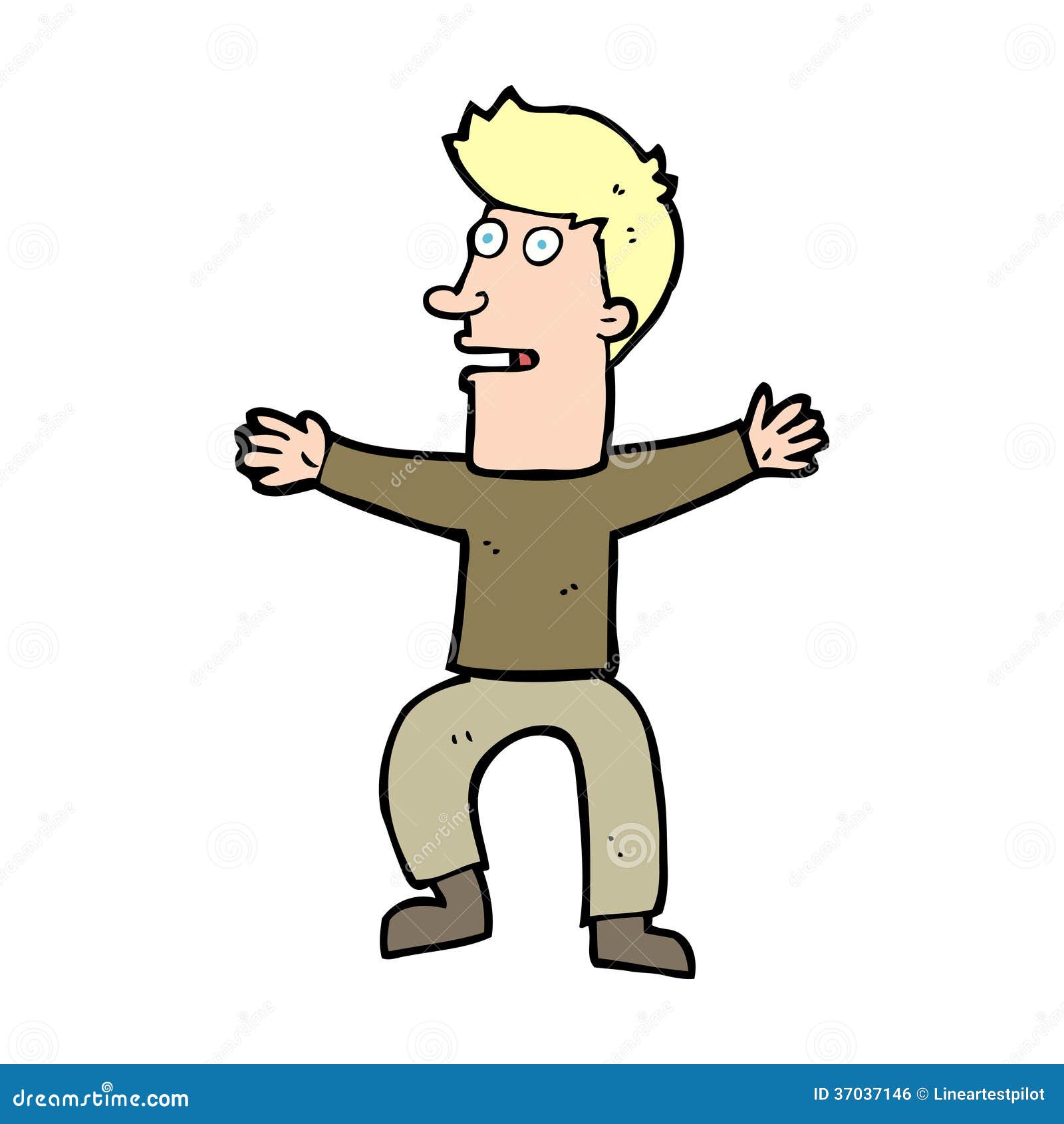 Cartoon startled man stock vector. Illustration of rough - 37037146