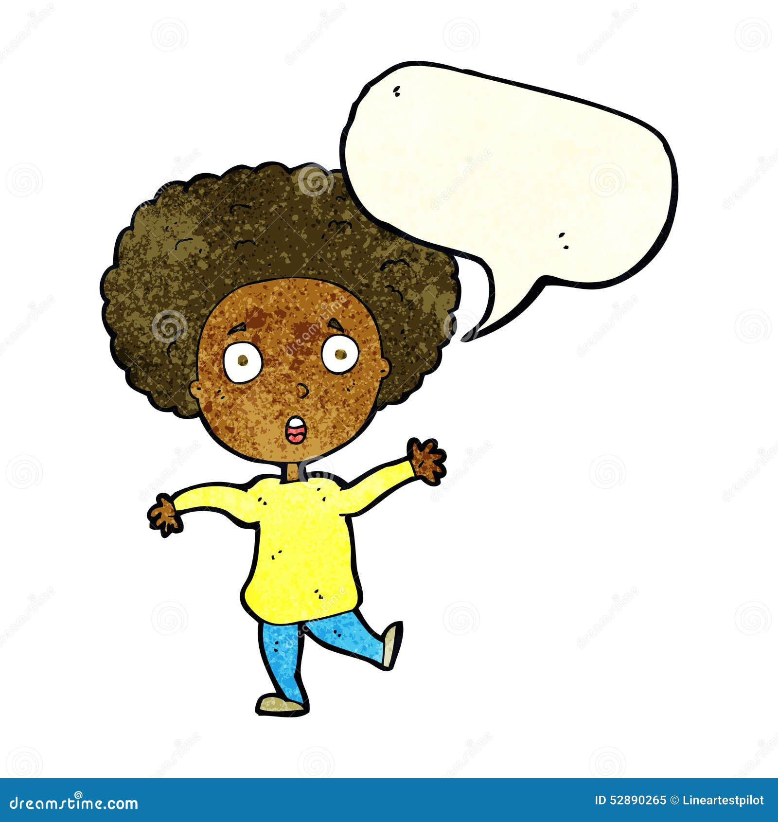 Cartoon Startled Person with Speech Bubble Stock Illustration ...