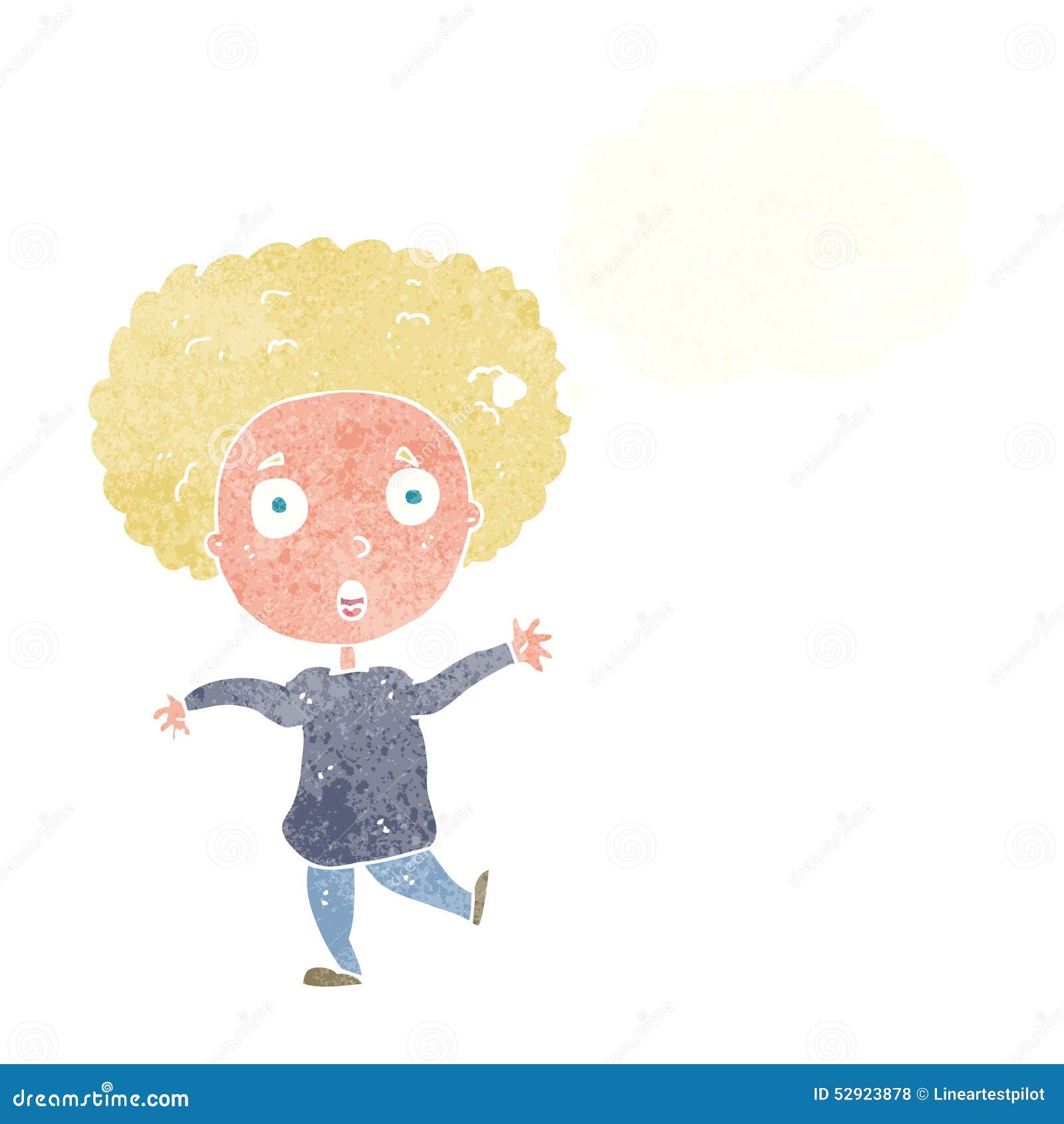 Cartoon Startled Person with Thought Bubble Stock Illustration ...