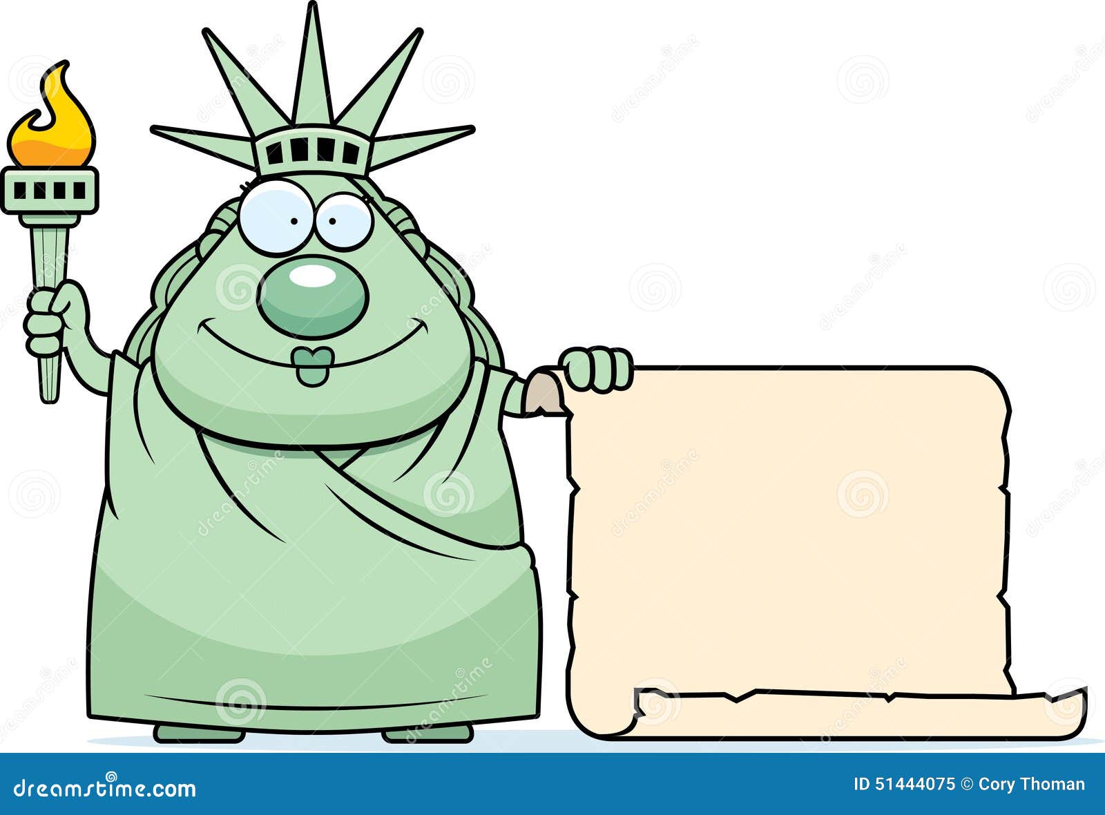 Cartoon Statue of Liberty Sign Stock Vector - Illustration of york ...