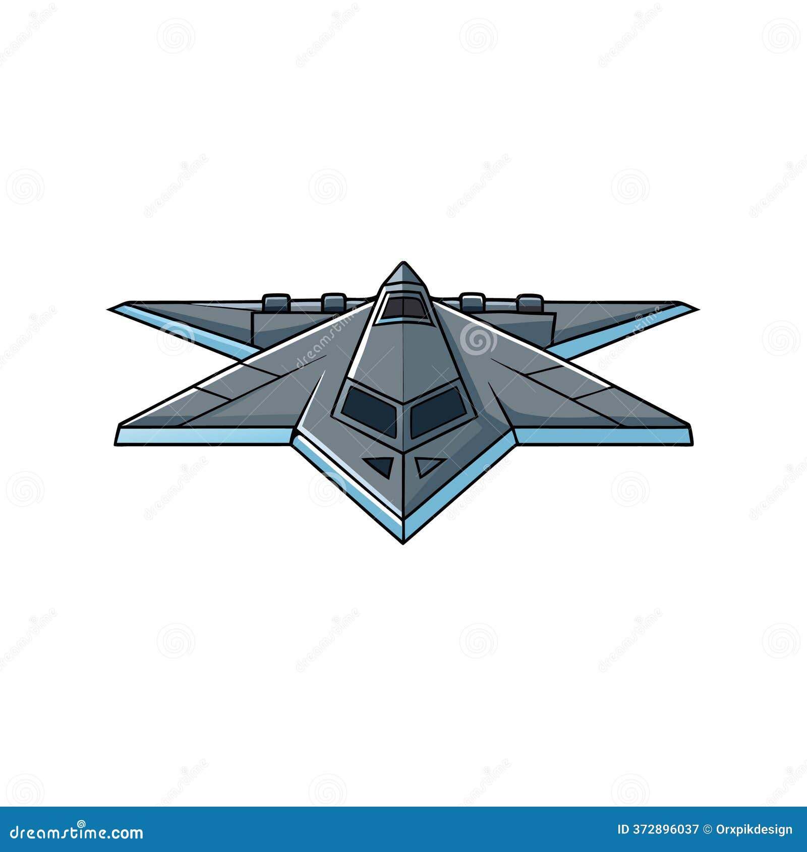 A Stealth Bomber Aircraft In Flight Sketch Vector Illustration | CartoonDealer.com #207906087