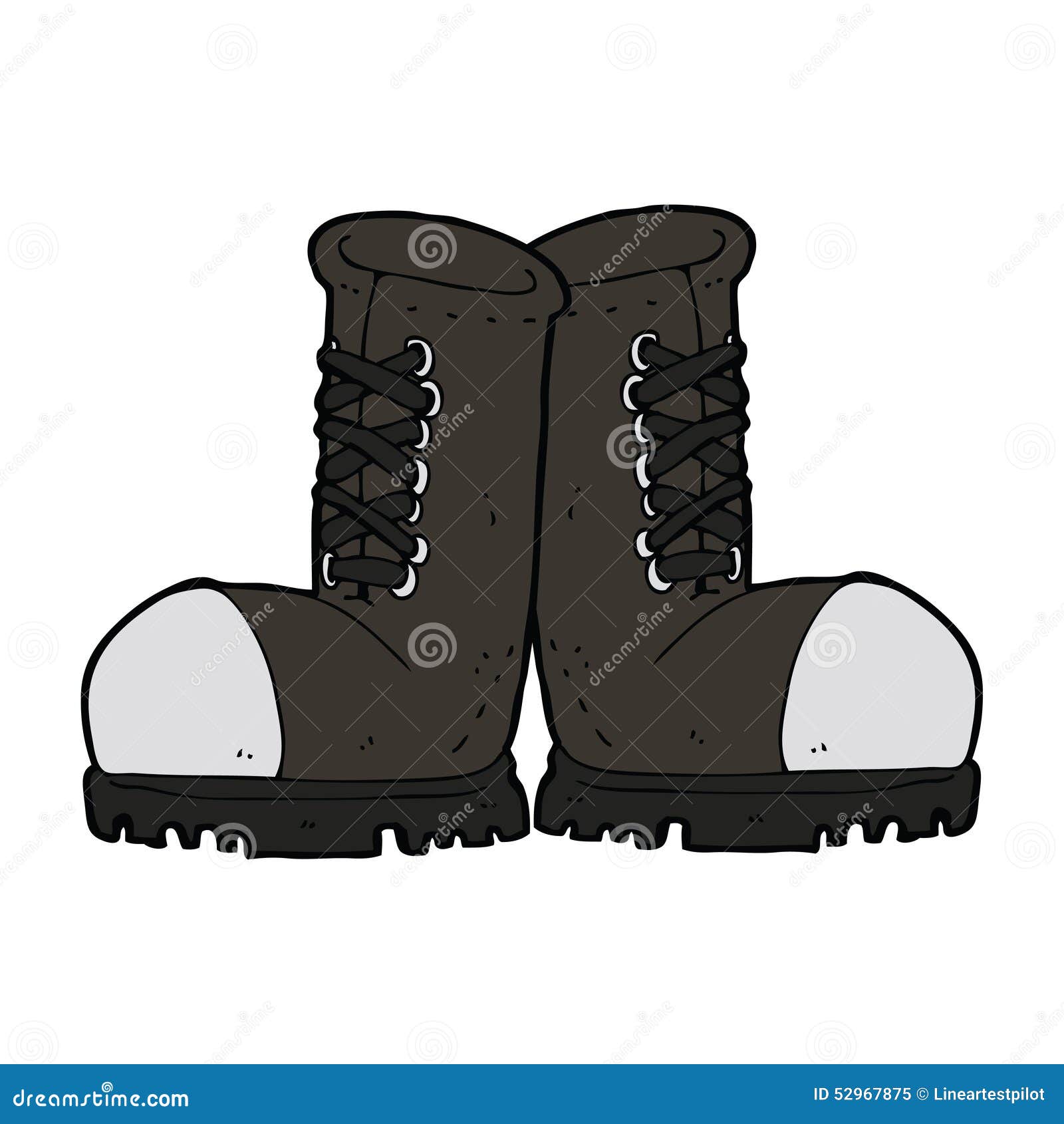 Cartoon Steel Toe Cap Boots Stock Illustration - Illustration of quirky ...