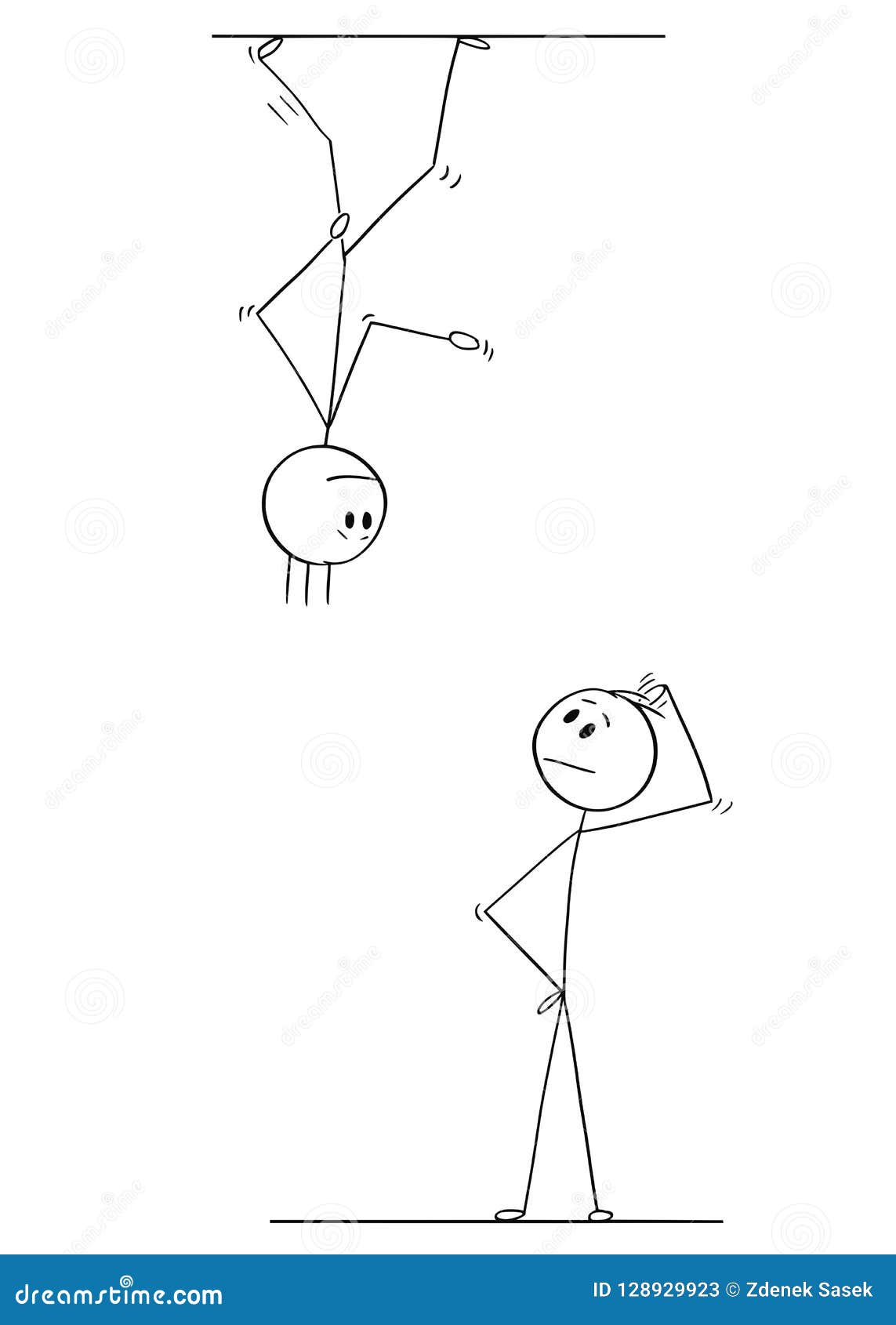 Cartoon of Man or Businessman Looking Confused on Another Man Walking ... Cartoon of Man or Businessman Looking Confused on Another Man Walking ...