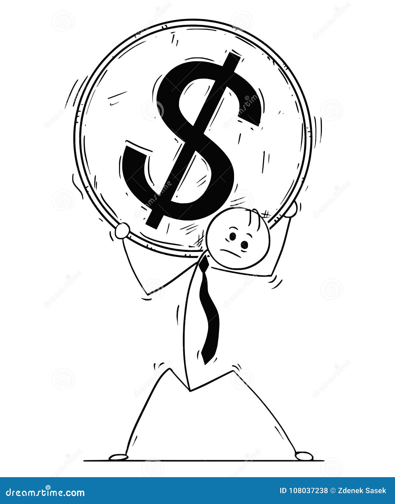 Conceptual Cartoon of Businessman Carry Big Dollar Coin Stock Vector ... Conceptual Cartoon of Businessman Carry Big Dollar Coin Stock Vector ...