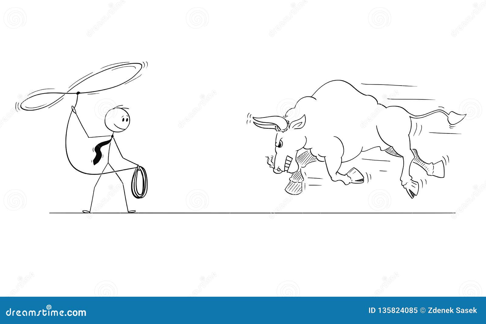 Cartoon of Businessman Cowboy Trying To Catch Bull As Rising Market ... Cartoon of Businessman Cowboy Trying To Catch Bull As Rising Market ...